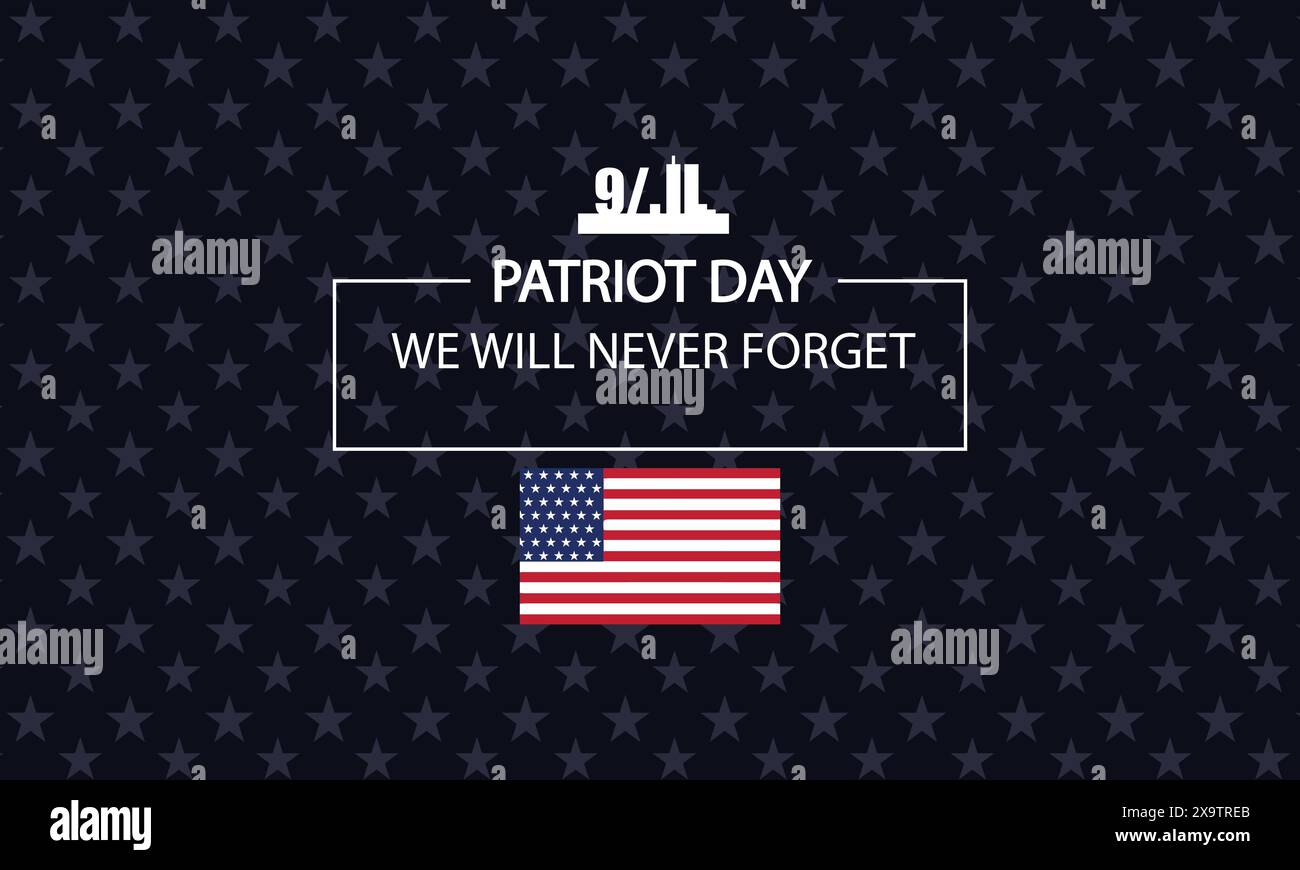 Remembering 911 A Tribute to Patriot Day with Flag Design Stock Vector ...