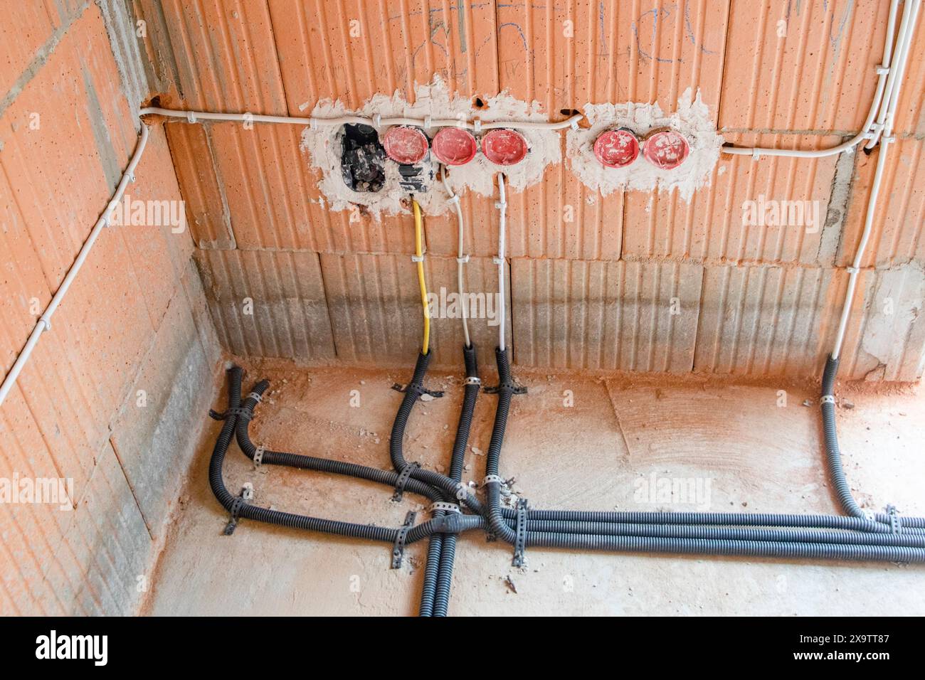 detail of electric cable at a construction site in detail at the ...