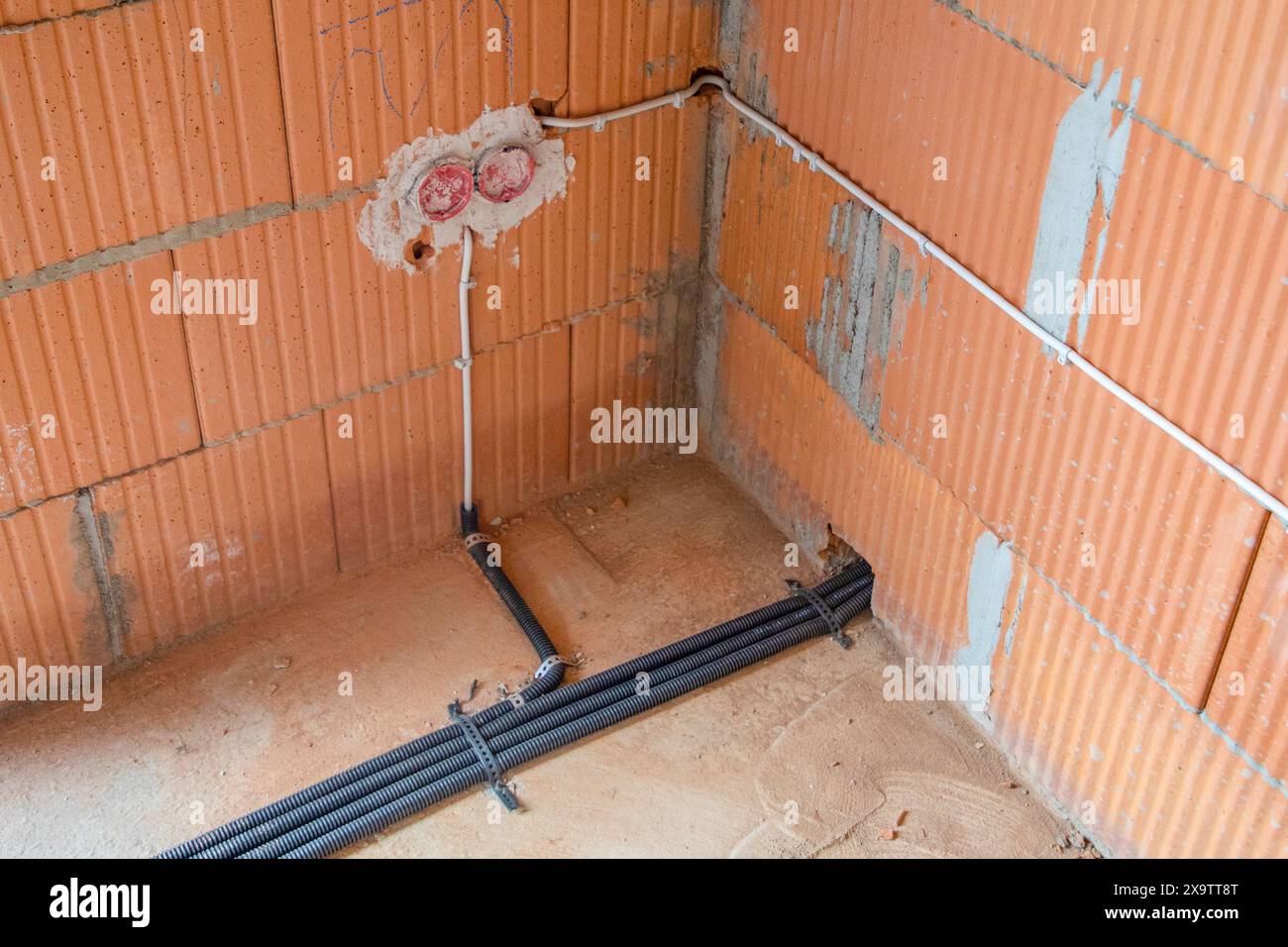 detail of electric cable at a construction site in detail at the ...