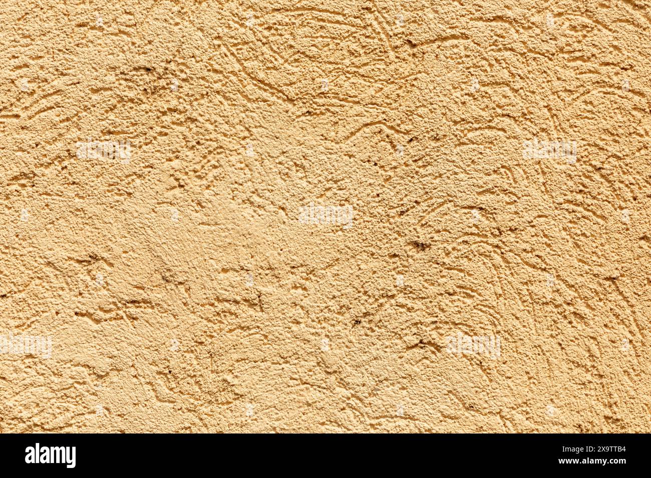 pattern of structured mineral plaster wall painted in orange Stock ...