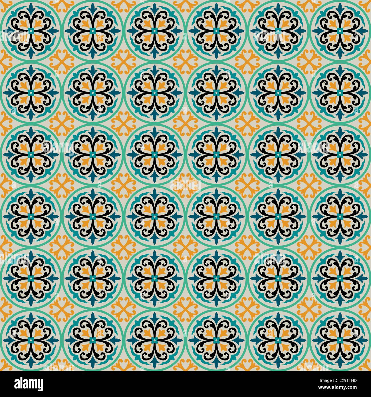 Floral Vintage Floor Tile Pattern, decorative background simple Stock ...