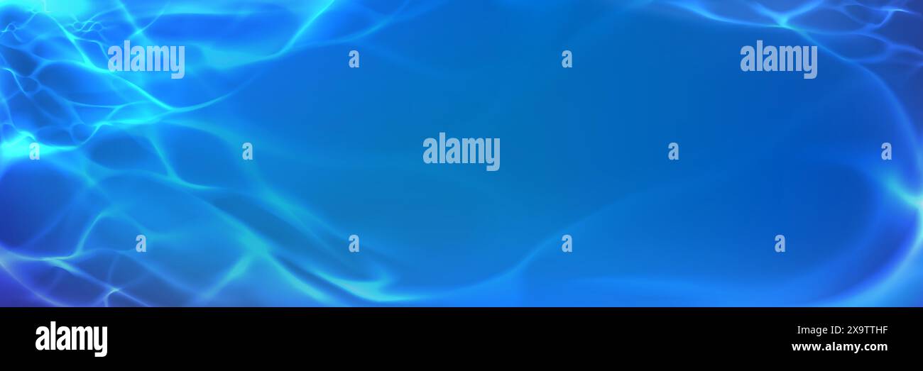 Blue water surface overlay background. Vector realistic illustration of ...