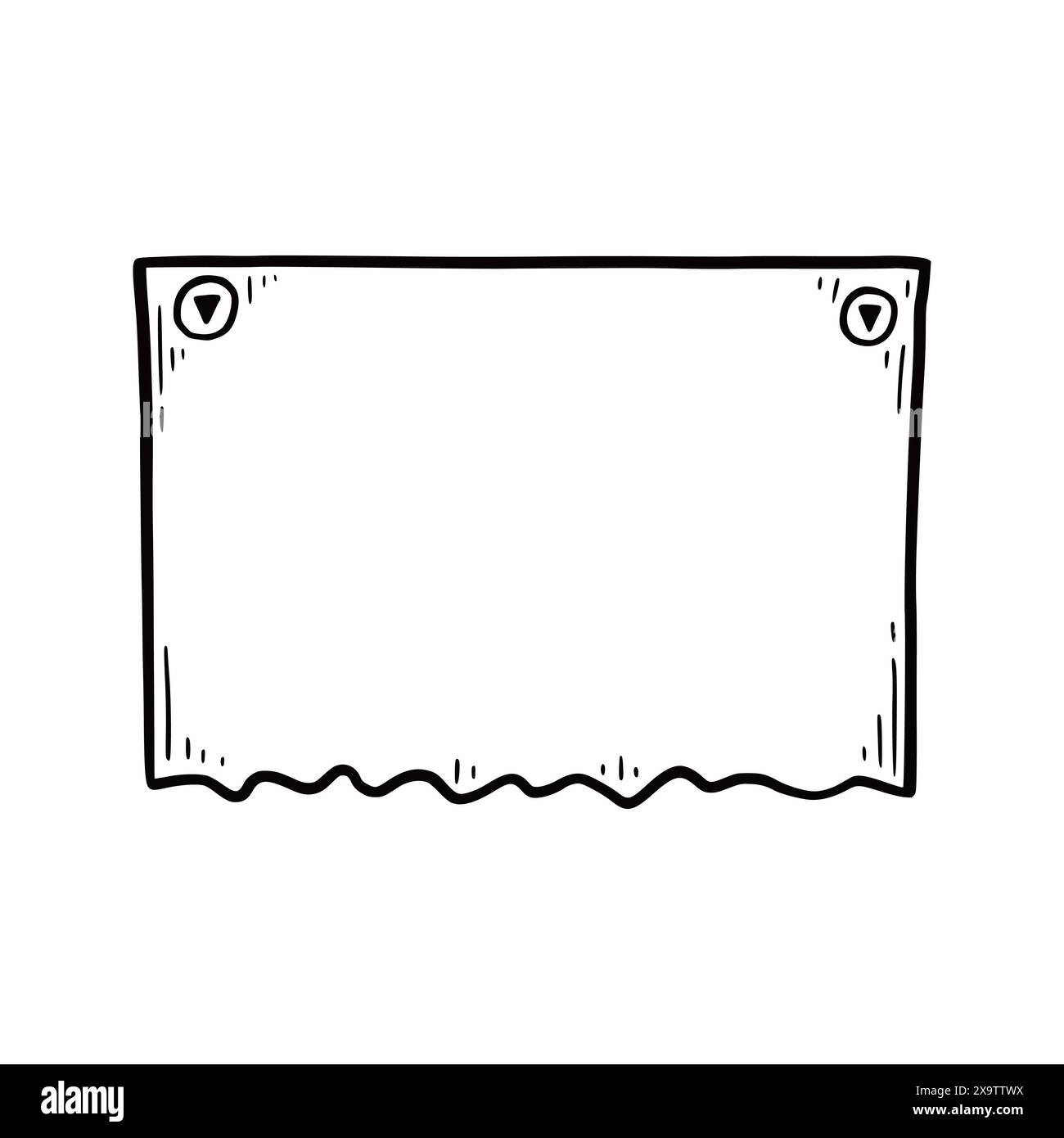 Hand drawn paper memo sticky. Doodle sketch style. Reminder paper ...