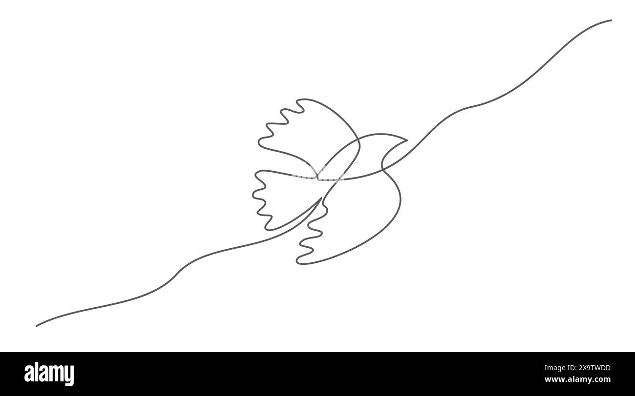 Bird One line drawing on white background Stock Vector Image & Art - Alamy