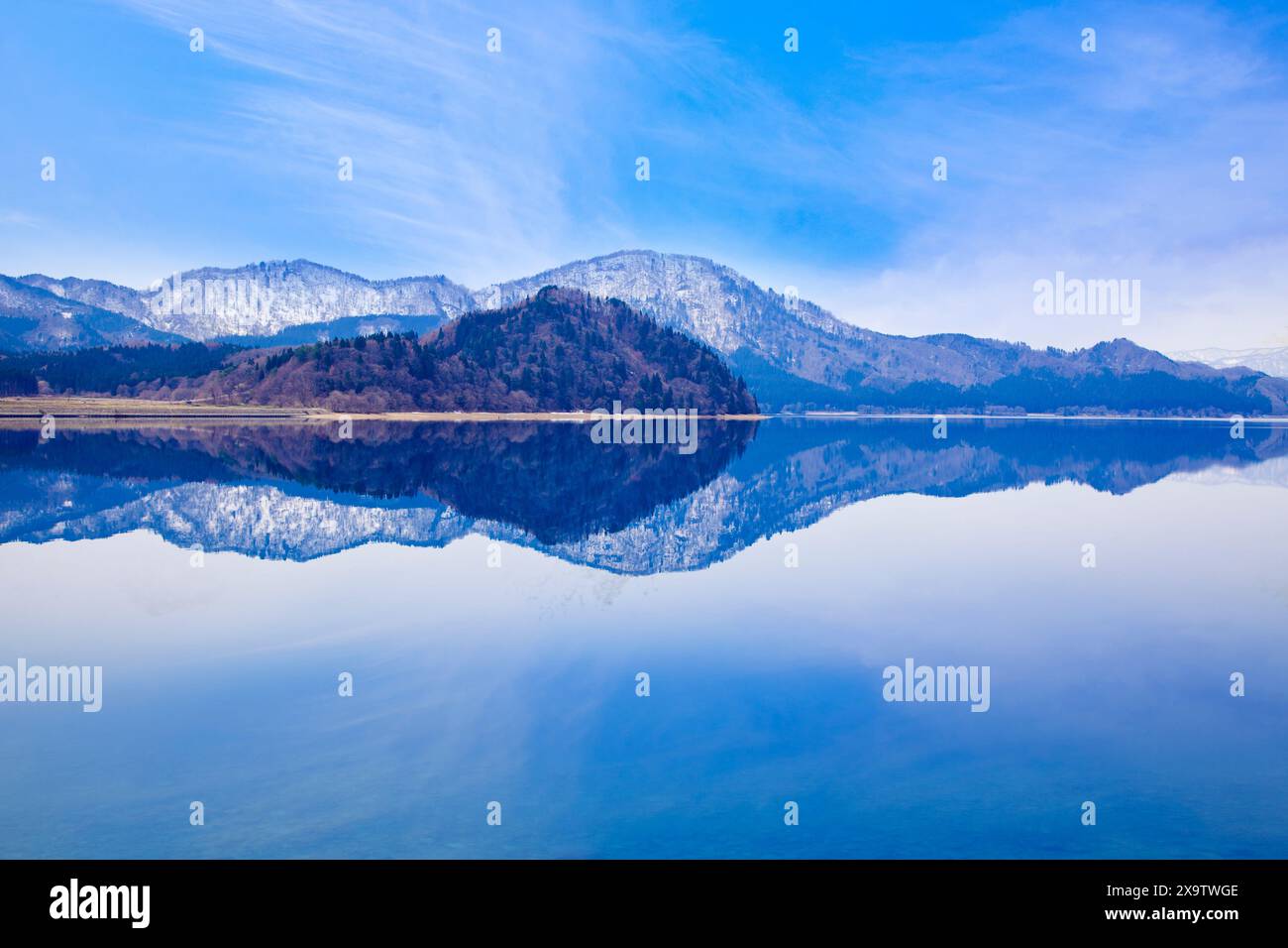 Lake Tazawa in winter season, Semboku town, Akita Prefecture, Tohoku ...