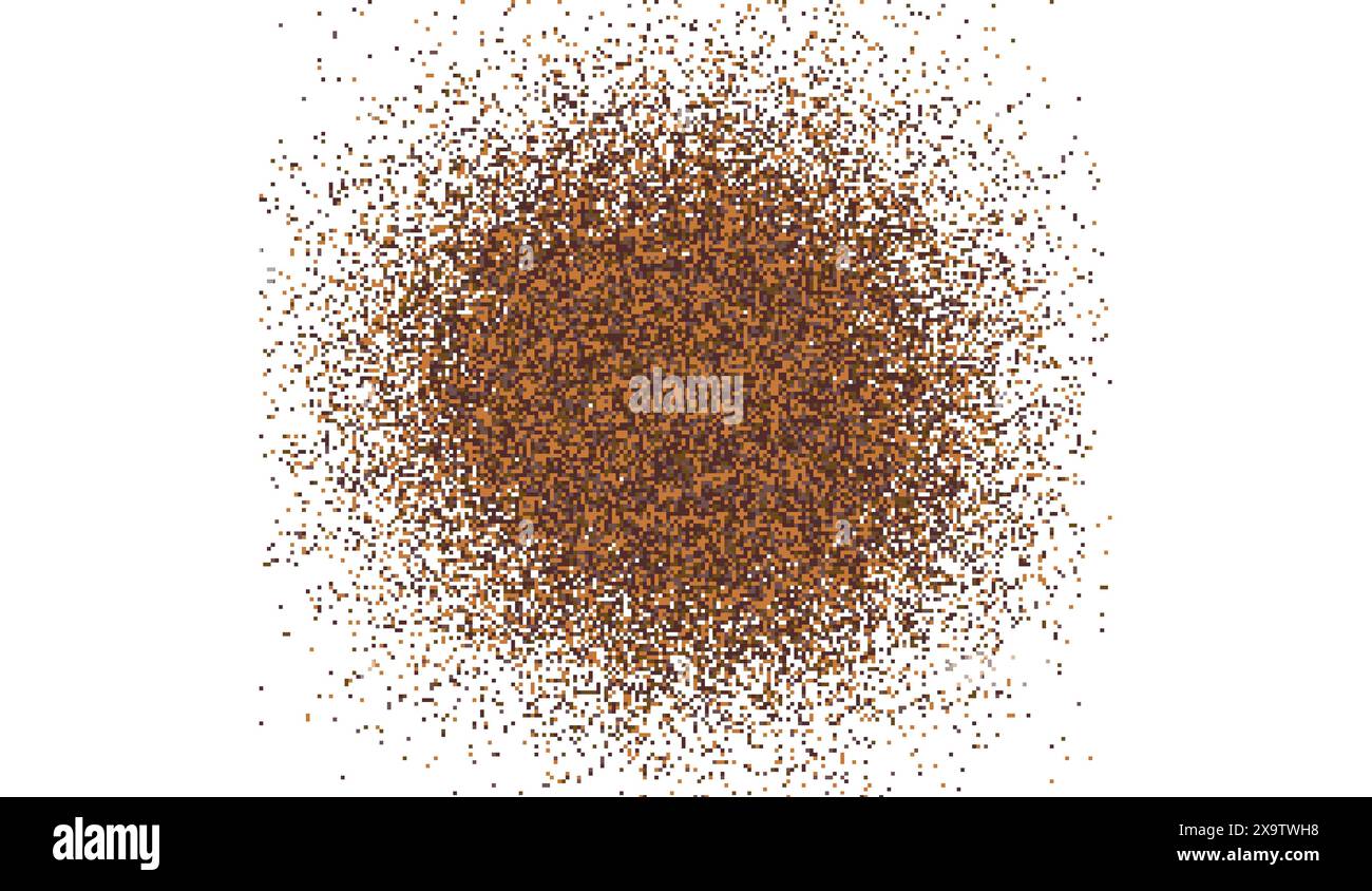 Coffee or chocolate powder, flying dust particles. Coffee colored dust ...