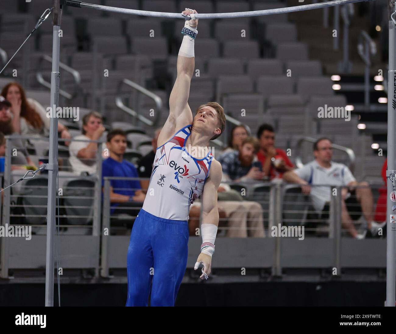 June 1, 2024: Shane Wiskus swings from the high bar during the Men's ...