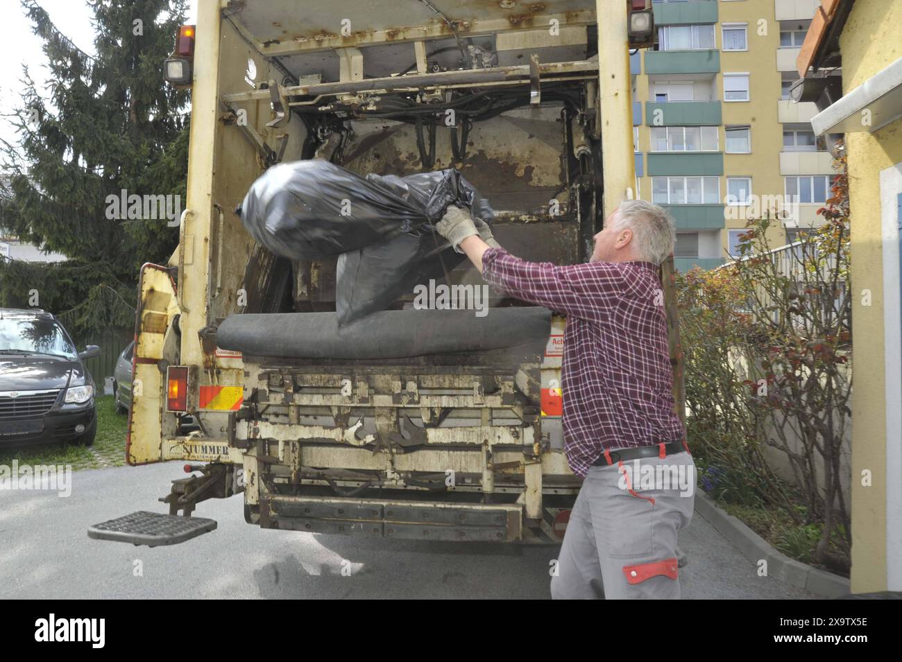 a garbage at the waste collection, waste separation and recycling ...