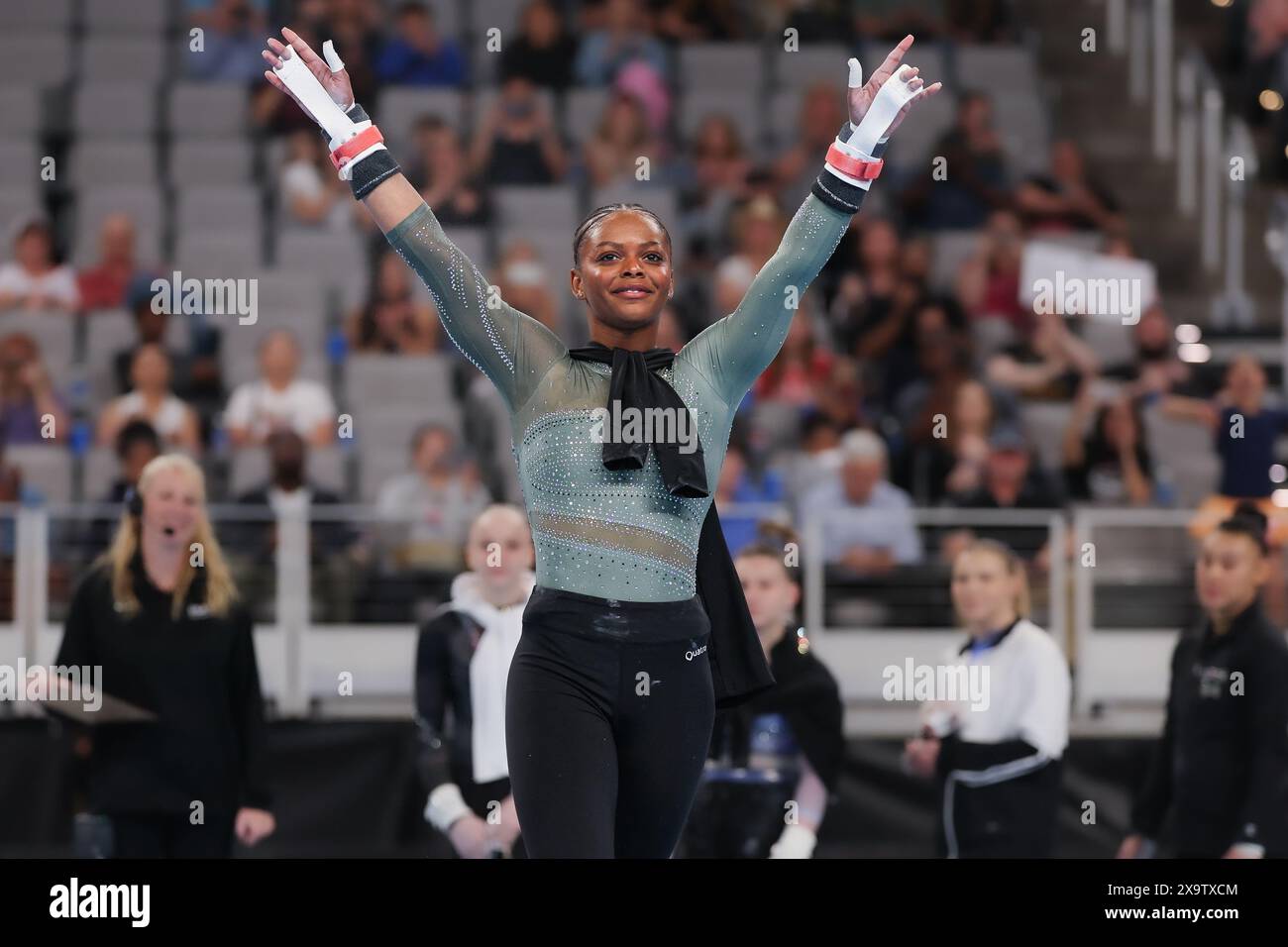 Fort Worth, Texas, USA. June 2, 2024: Trinity Thomas is introduced to ...