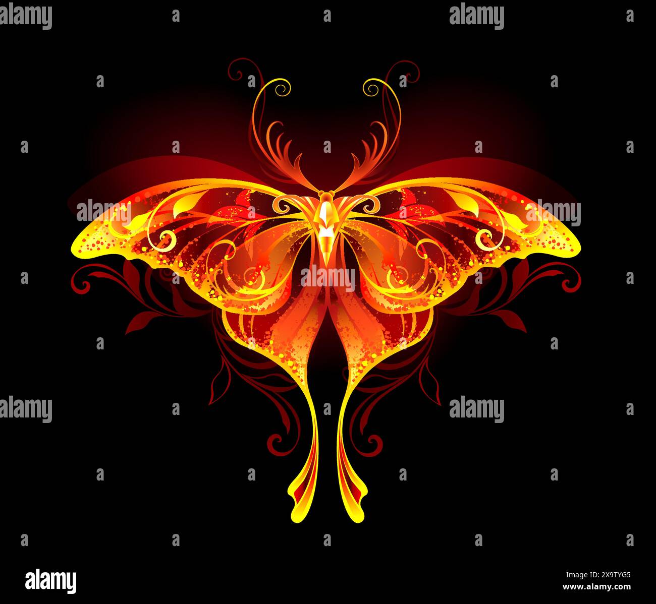 Magical fiery background Stock Vector Images - Alamy