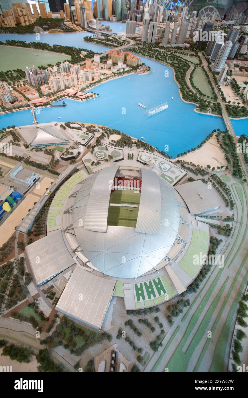 Vertical top down view of 3D sand model of Singapore Sports Hub. 2024 ...