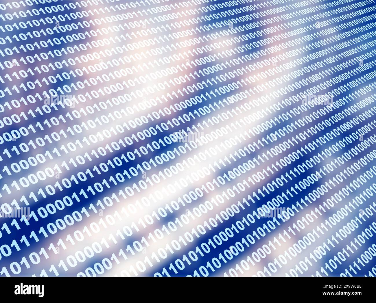 Horizontal futuristic background with binary code and abstract circuit board. Global ...