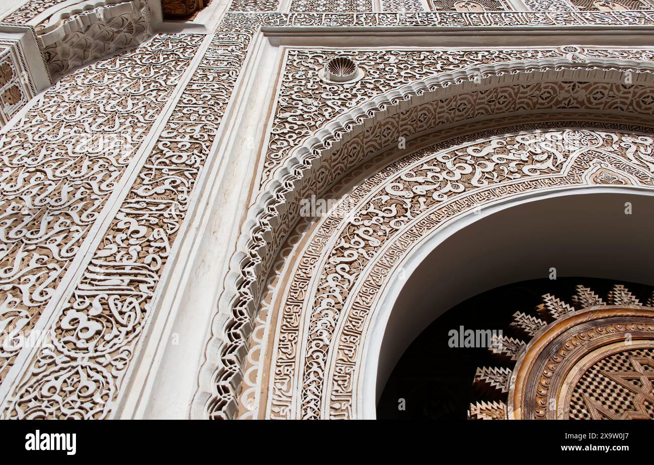 Ornate stucco work, the grandeur of Moroccan craftsmanship in Marrakech ...