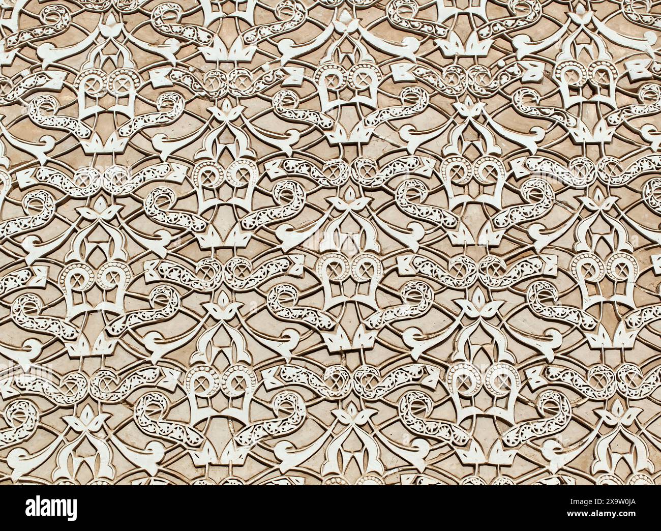 Ornate stucco work close-up. The grandeur of Moroccan craftsmanship in ...