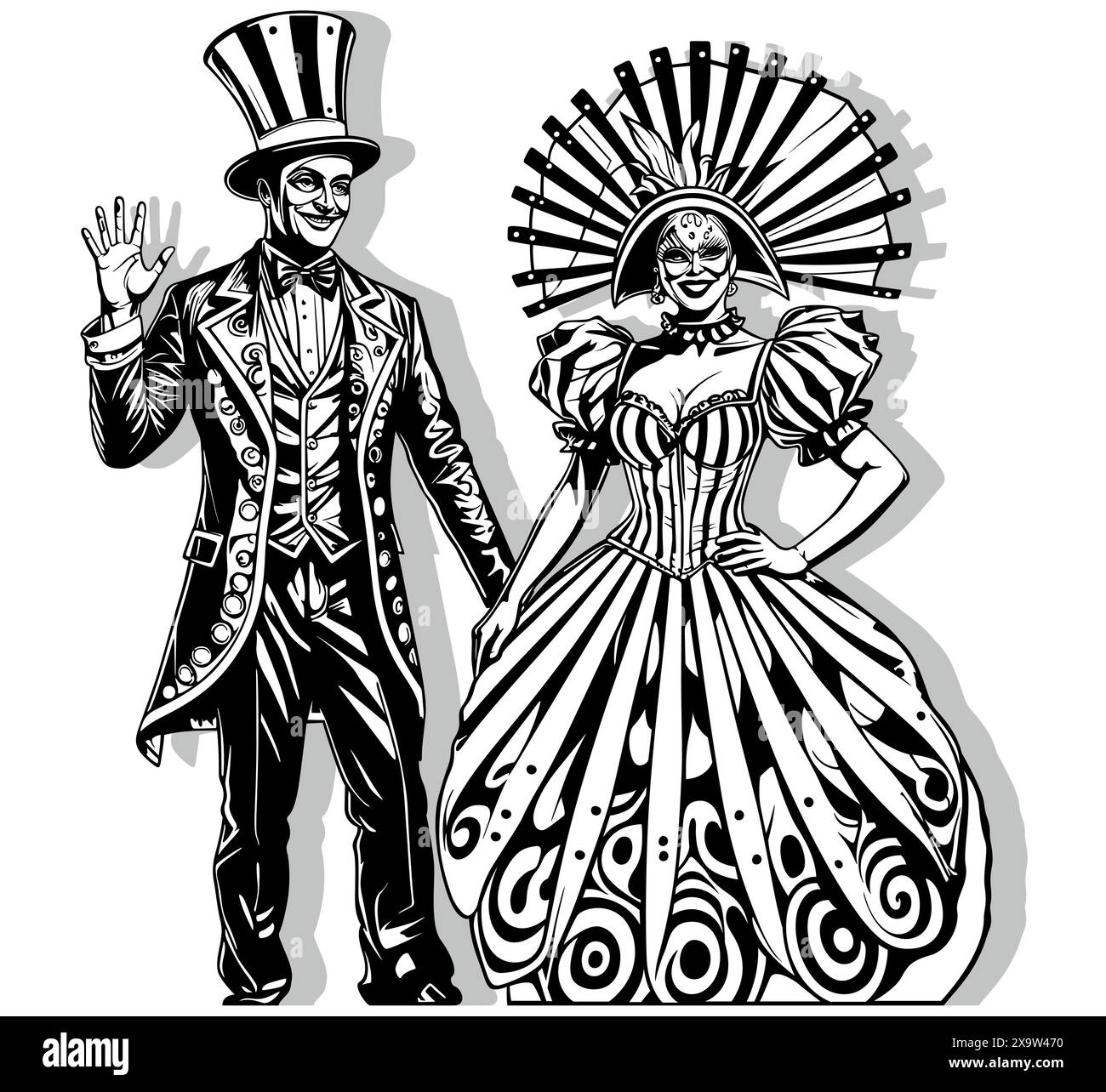 Venice carnival costumes Stock Vector Images - Alamy