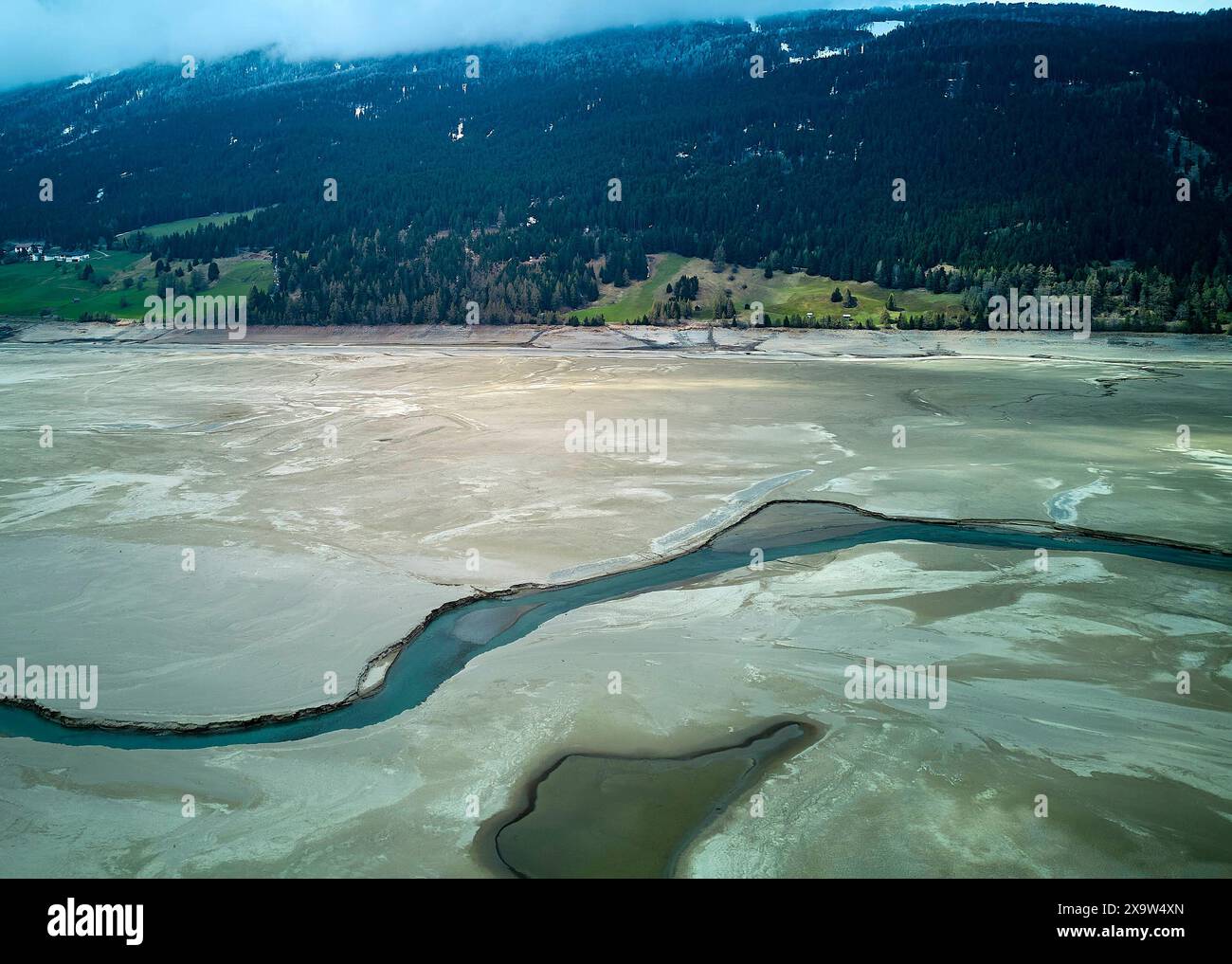 Lake Reschen Italian Lago di Resia, Reschensee is a reservoir in the ...