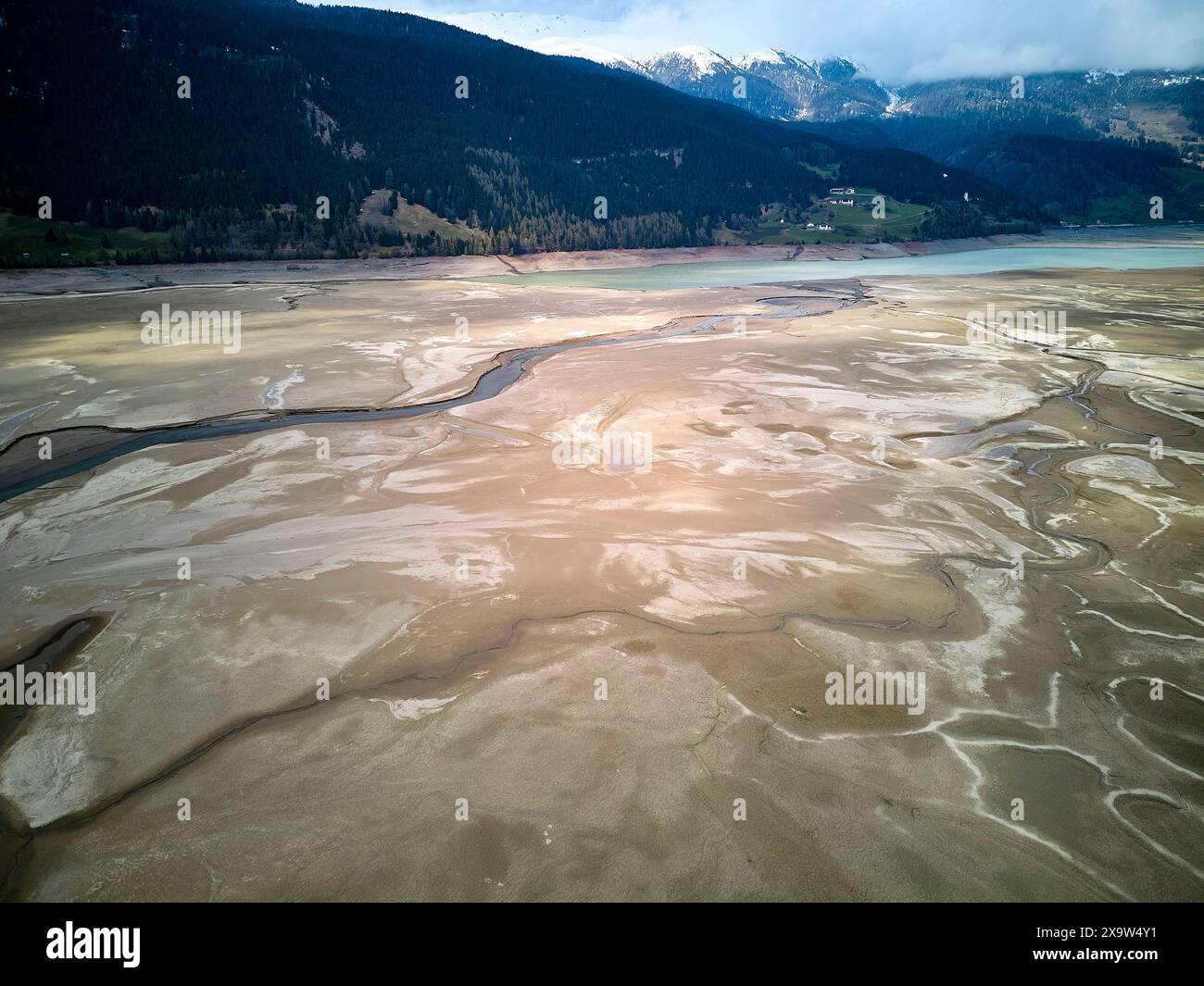 Lake Reschen Italian Lago di Resia, Reschensee is a reservoir in the ...