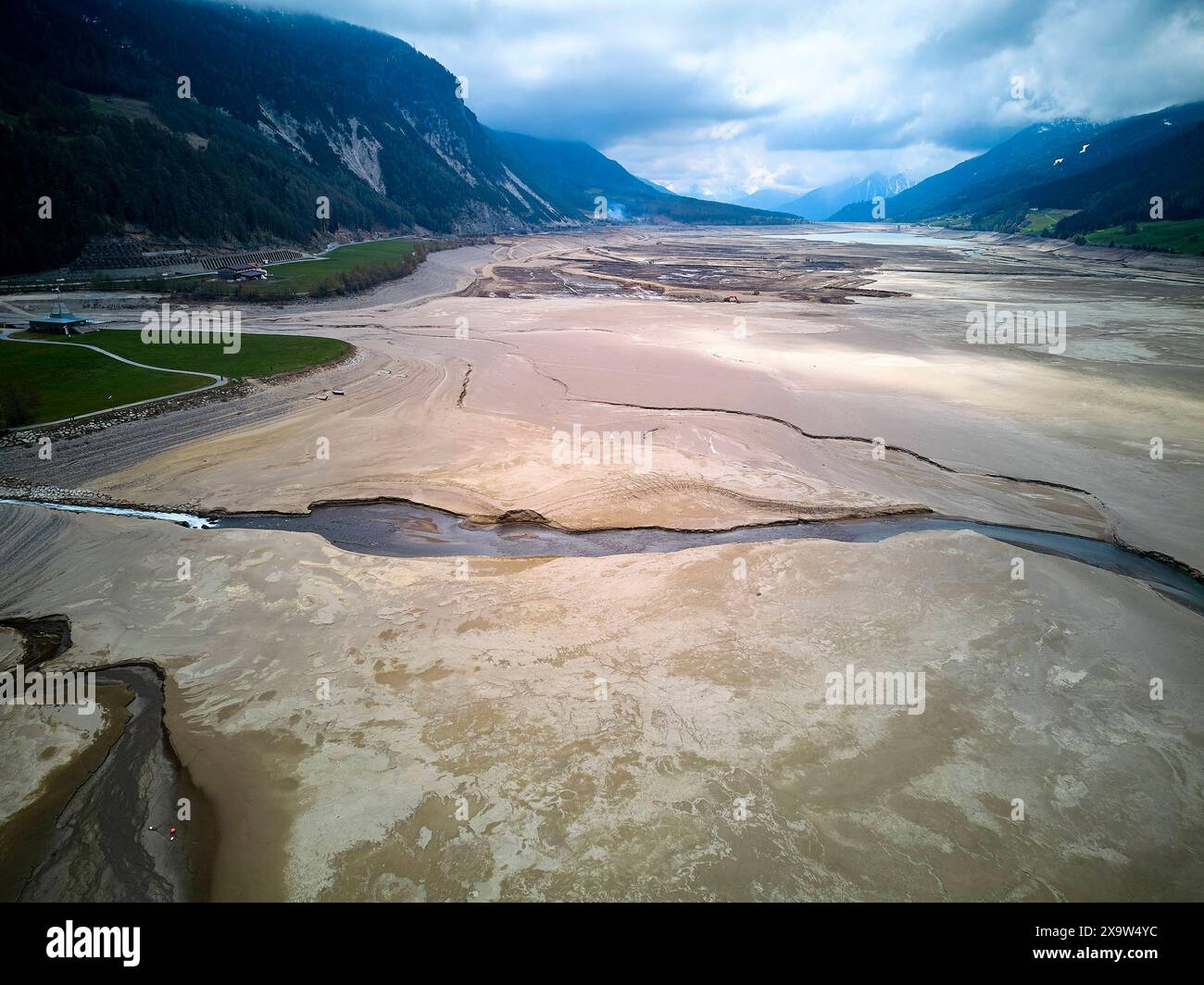 Lake Reschen Italian Lago di Resia, Reschensee is a reservoir in the ...