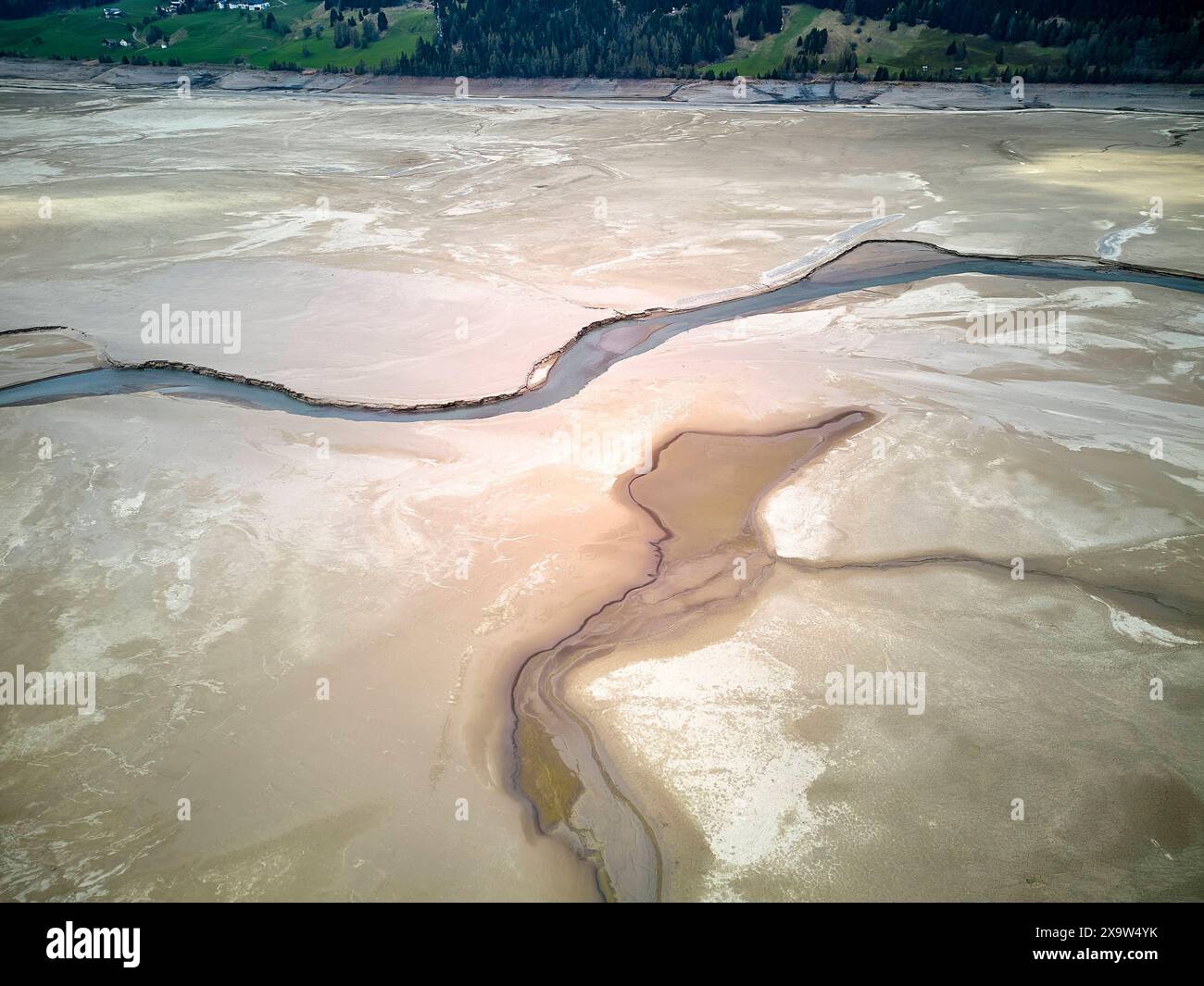 Lake Reschen Italian Lago di Resia, Reschensee is a reservoir in the ...