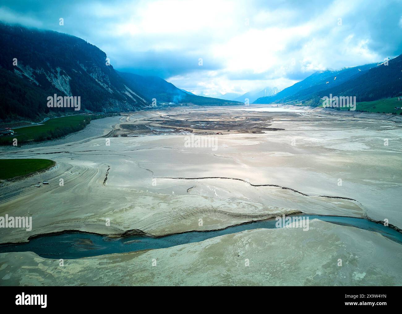 Lake Reschen Italian Lago di Resia, Reschensee is a reservoir in the ...