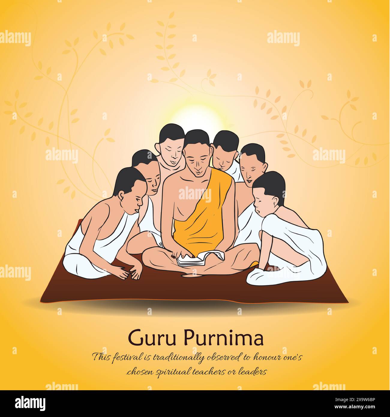 Indian guru and students Cut Out Stock Images & Pictures - Alamy
