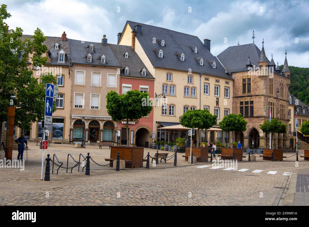 May 29, 2024: Centre of Echternach, Luxembourg. Echternach is the ...