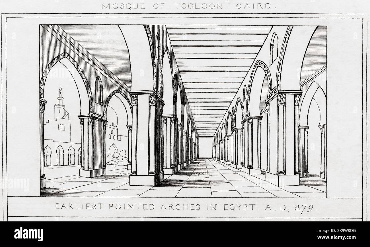 The Mosque of Tooloon or Mosque of Ibn Tulun, Cairo, Egypt. Earliest ...