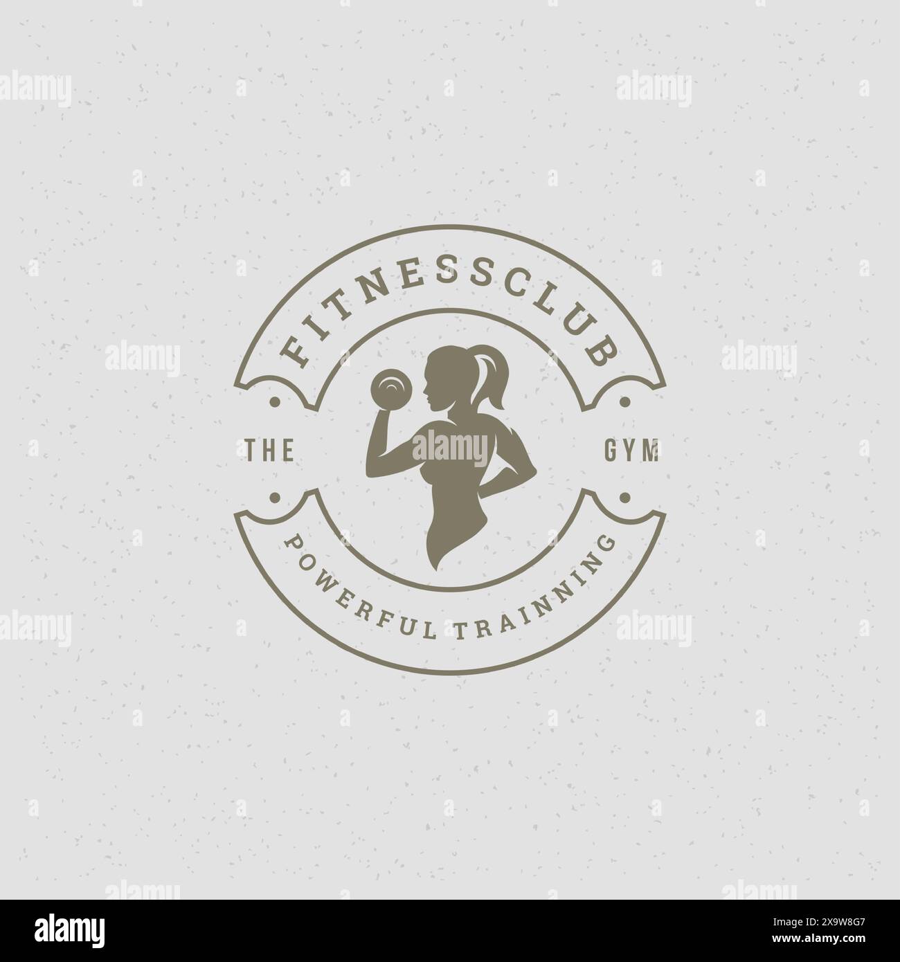 Bodybuilder woman logo or badge vector illustration female lifting ...