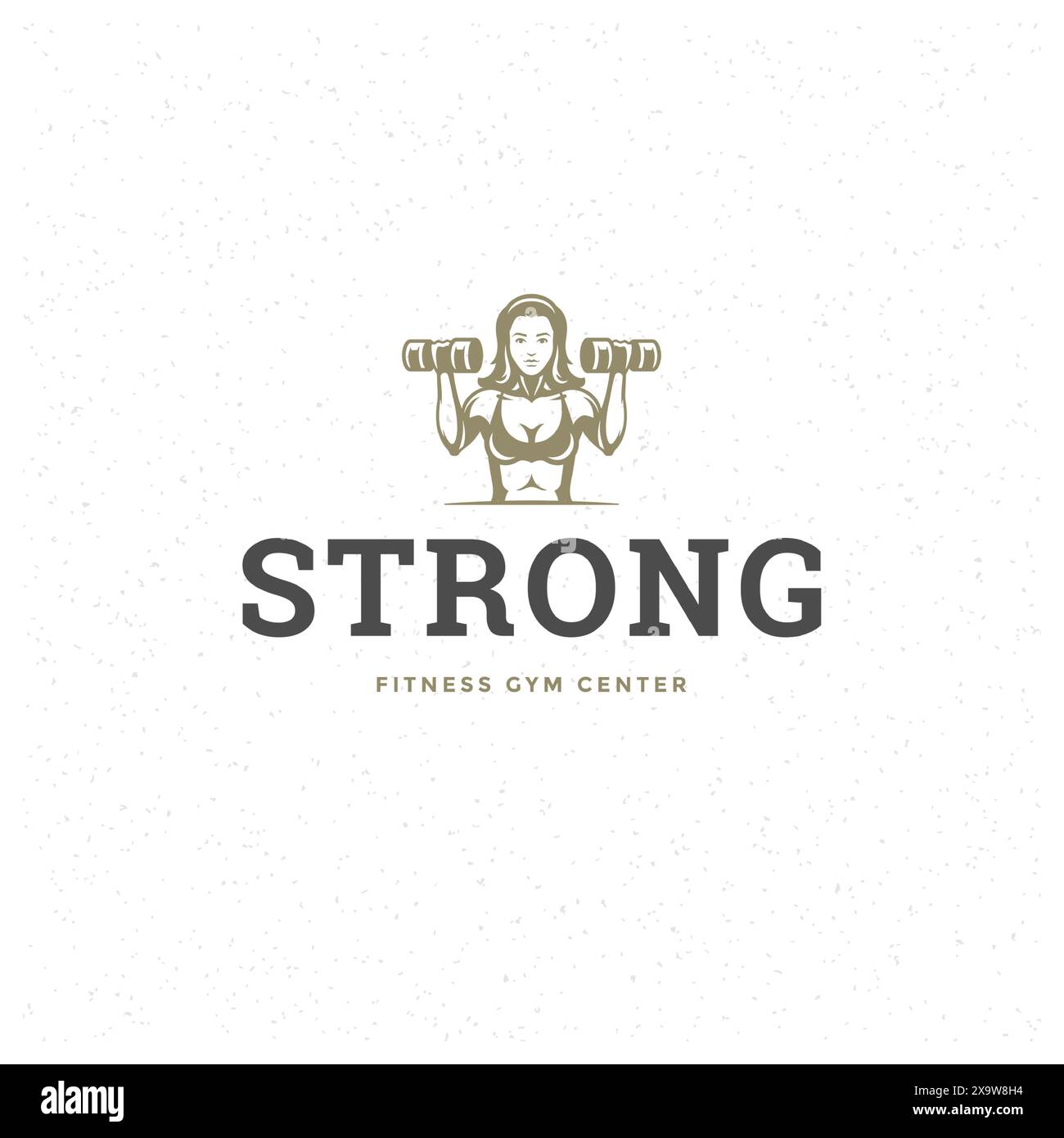 Bodybuilder woman logo or badge vector illustration female lifting ...