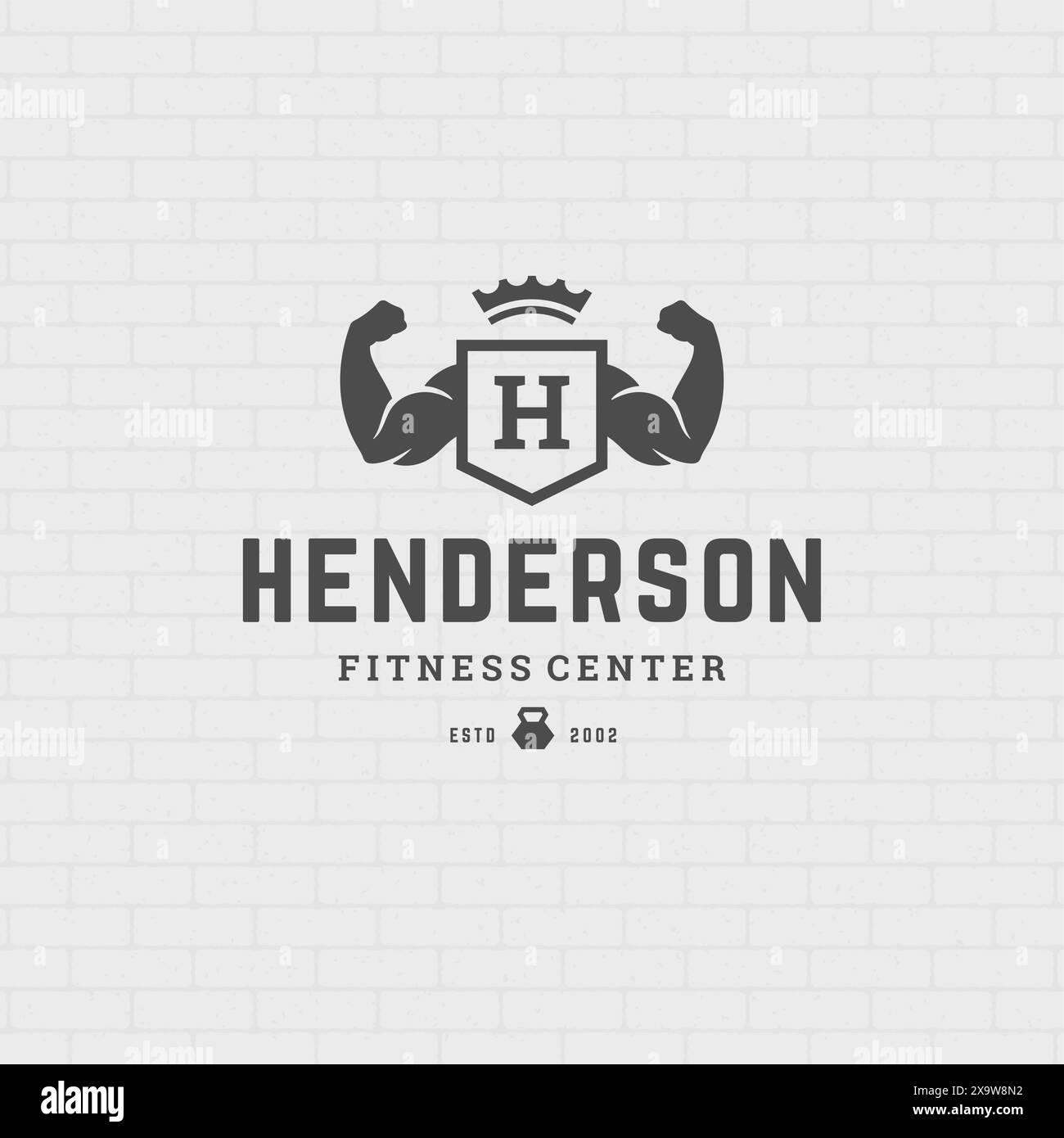 Man biceps logo or badge vector illustration bodybuilder male hand ...