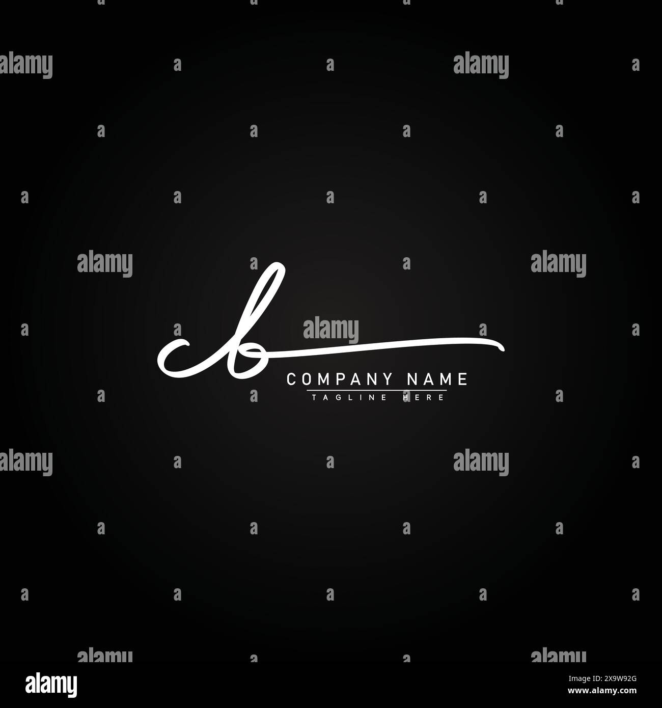 CB Simple Signature Logo - Handwritten Vector Template for C and B Logo ...