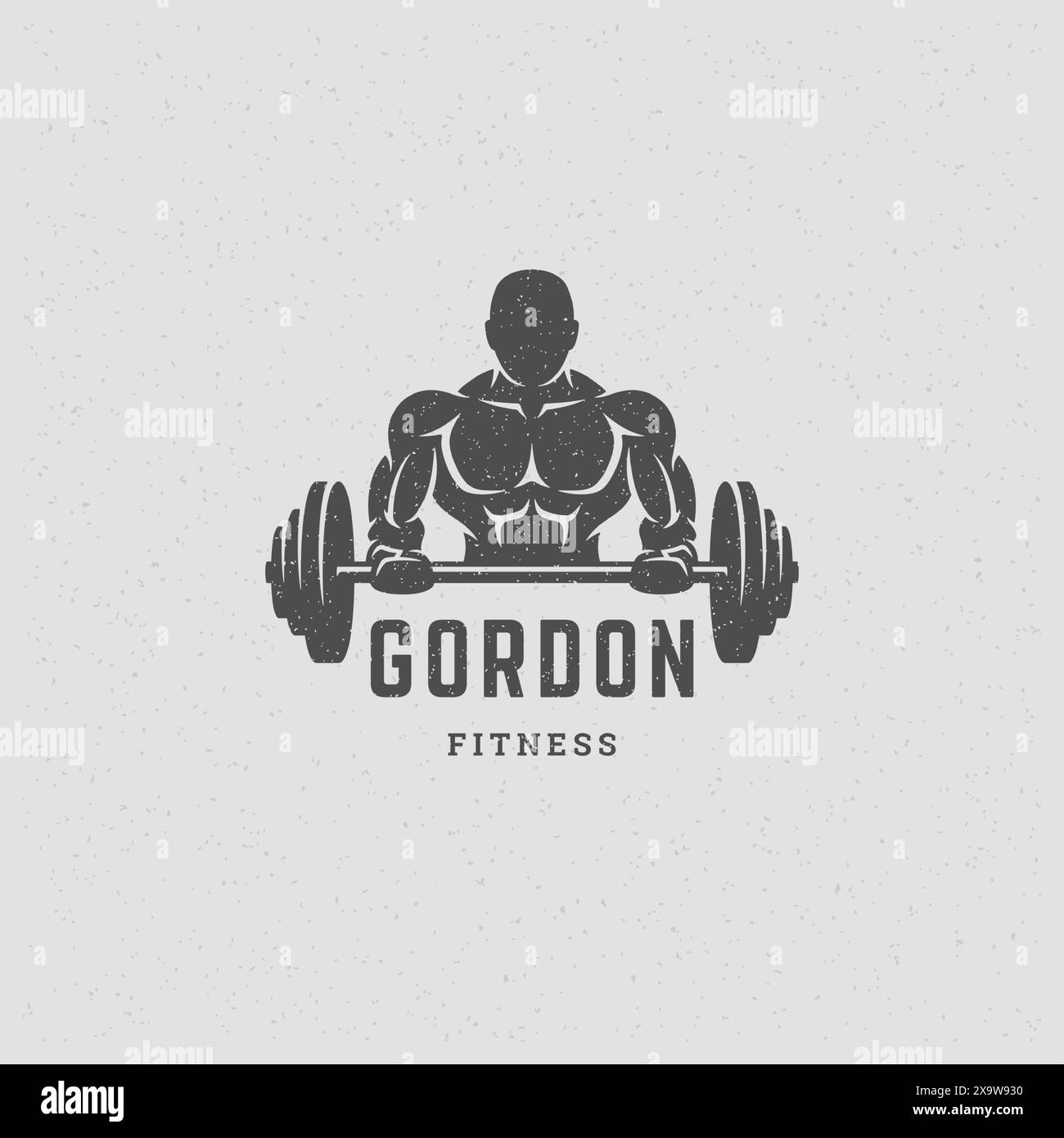 Fitness gym badge or emblem vector illustration bodybuilder man lifting ...