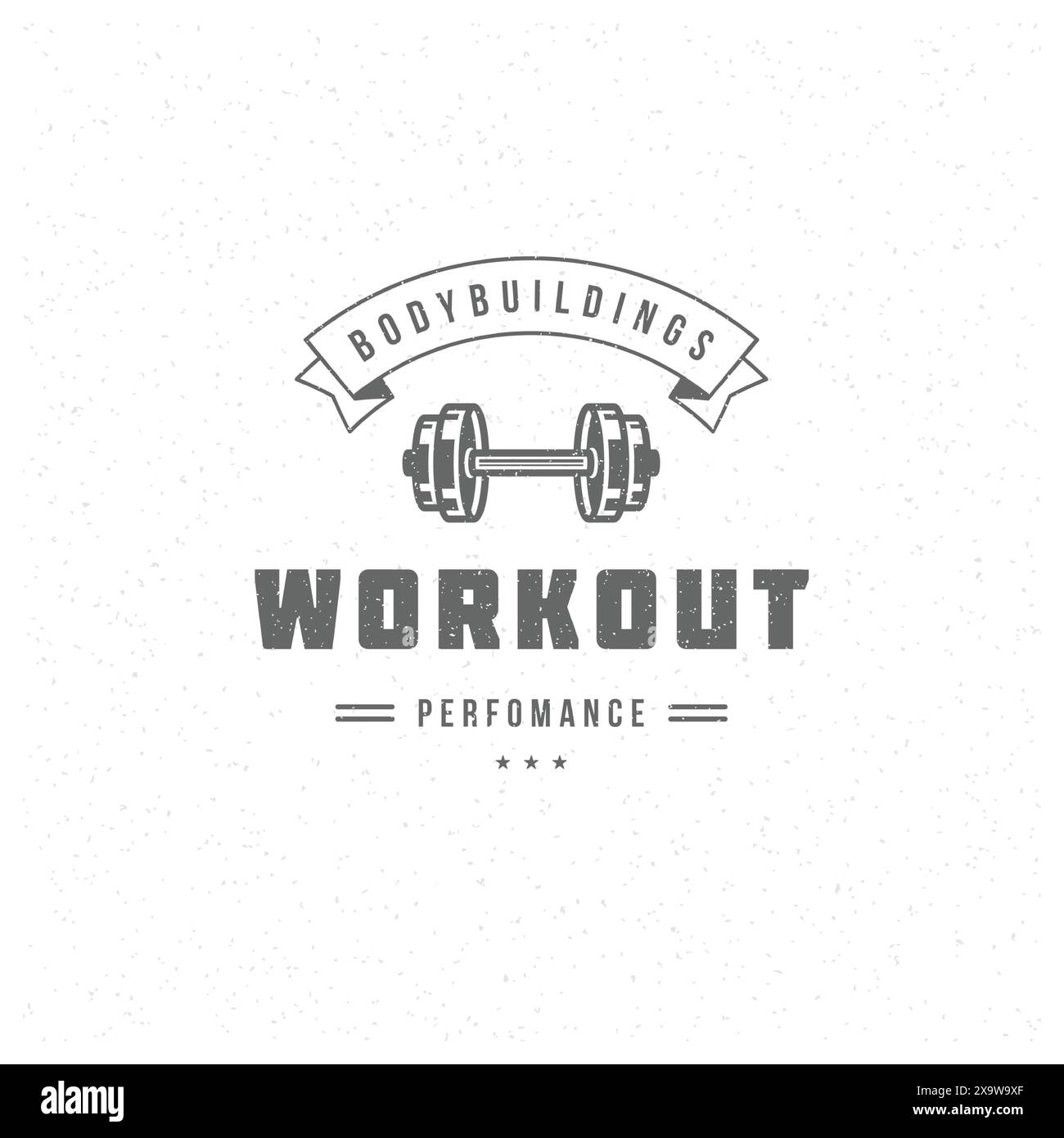 Fitness logo or badge vector illustration dumbbell sport equipment ...