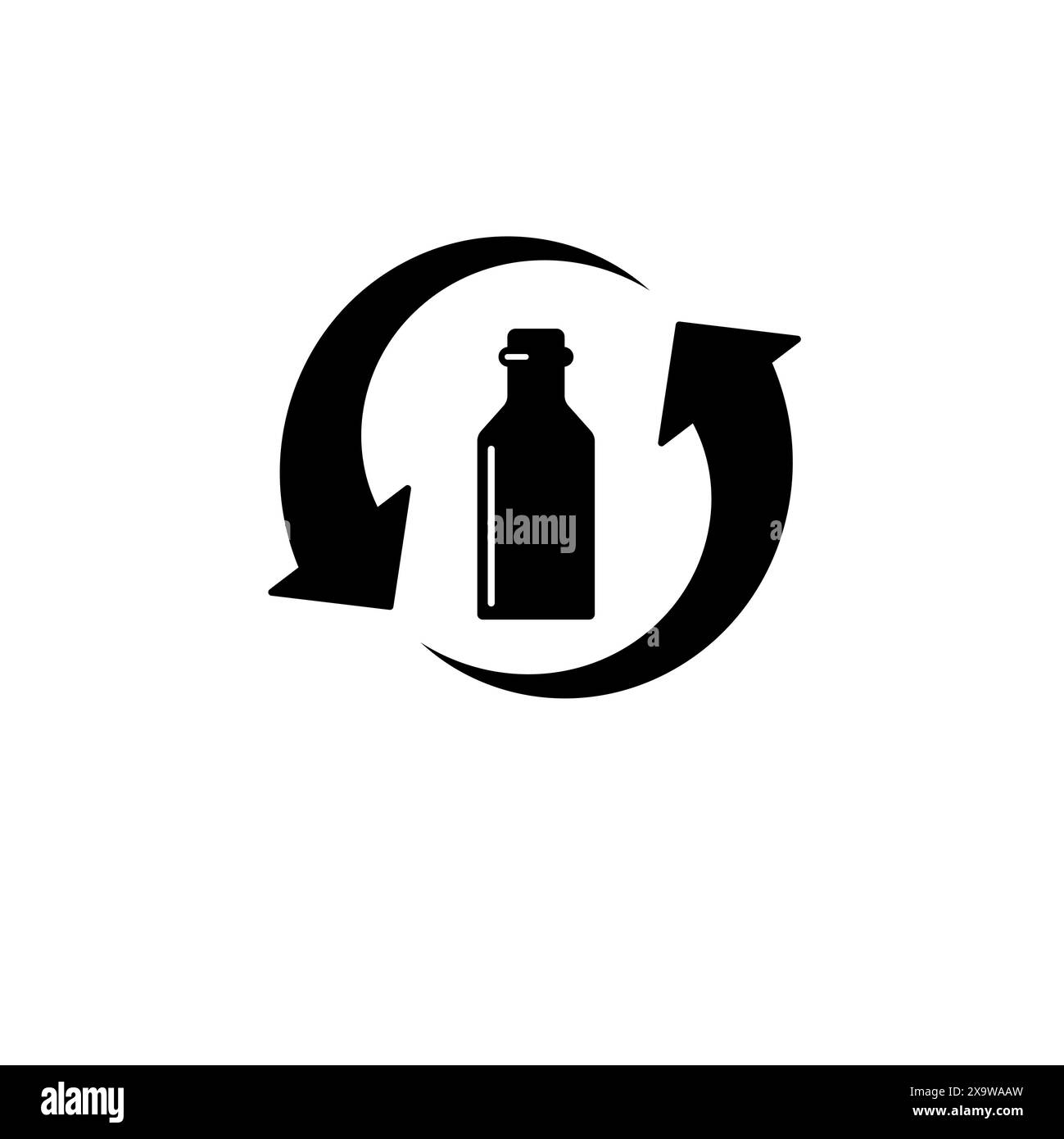 Recycle Bottle, Reuse Bottles Solid Flat Vector Icon Isolated on White ...