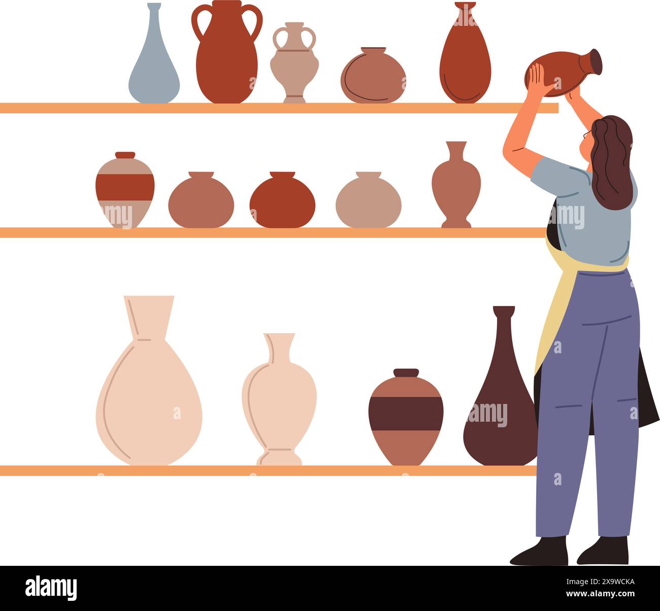 Pottery shop vases Stock Vector Images - Alamy