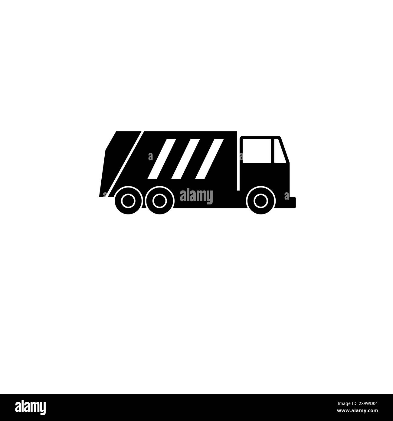 Garbage Loader Truck, Sanitary Vehicle Solid Flat Vector Icon Isolated ...