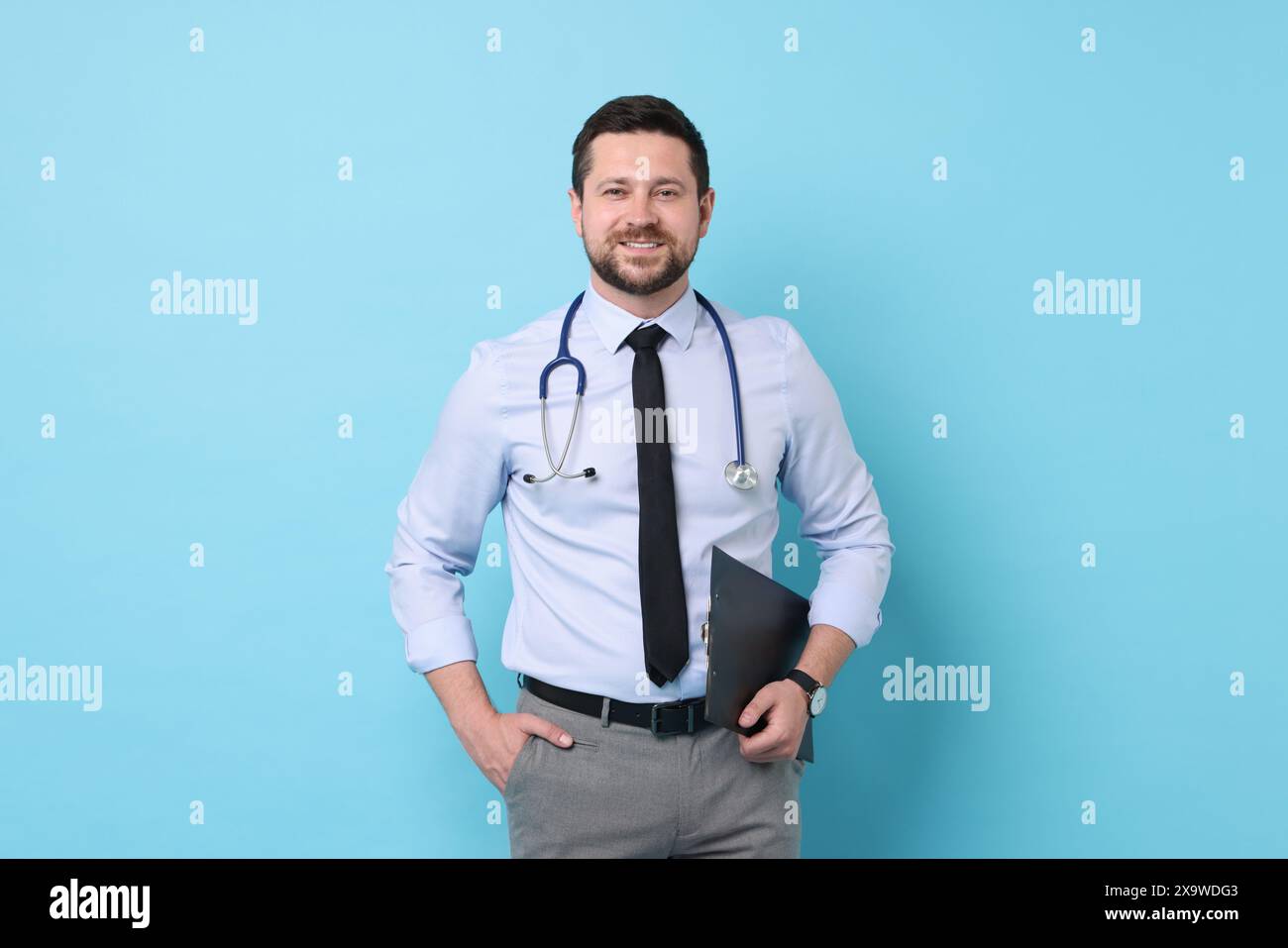 Smiling male doctor medical support hi-res stock photography and images ...