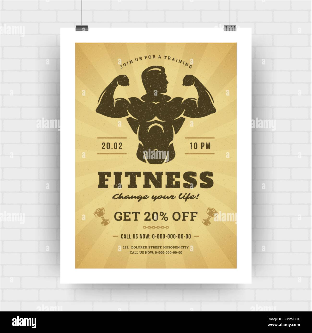 Layout poster template design for fitness sport event, tournament or ...