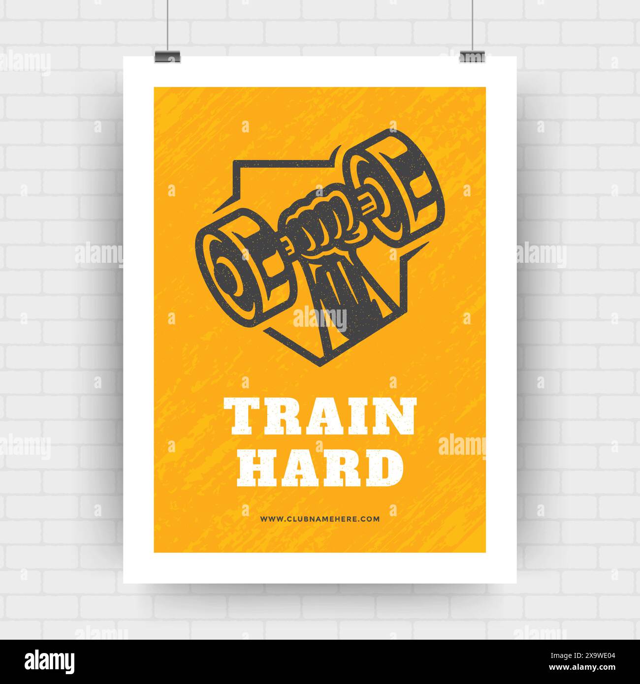 Fitness motivation poster retro typographic quote design template with ...