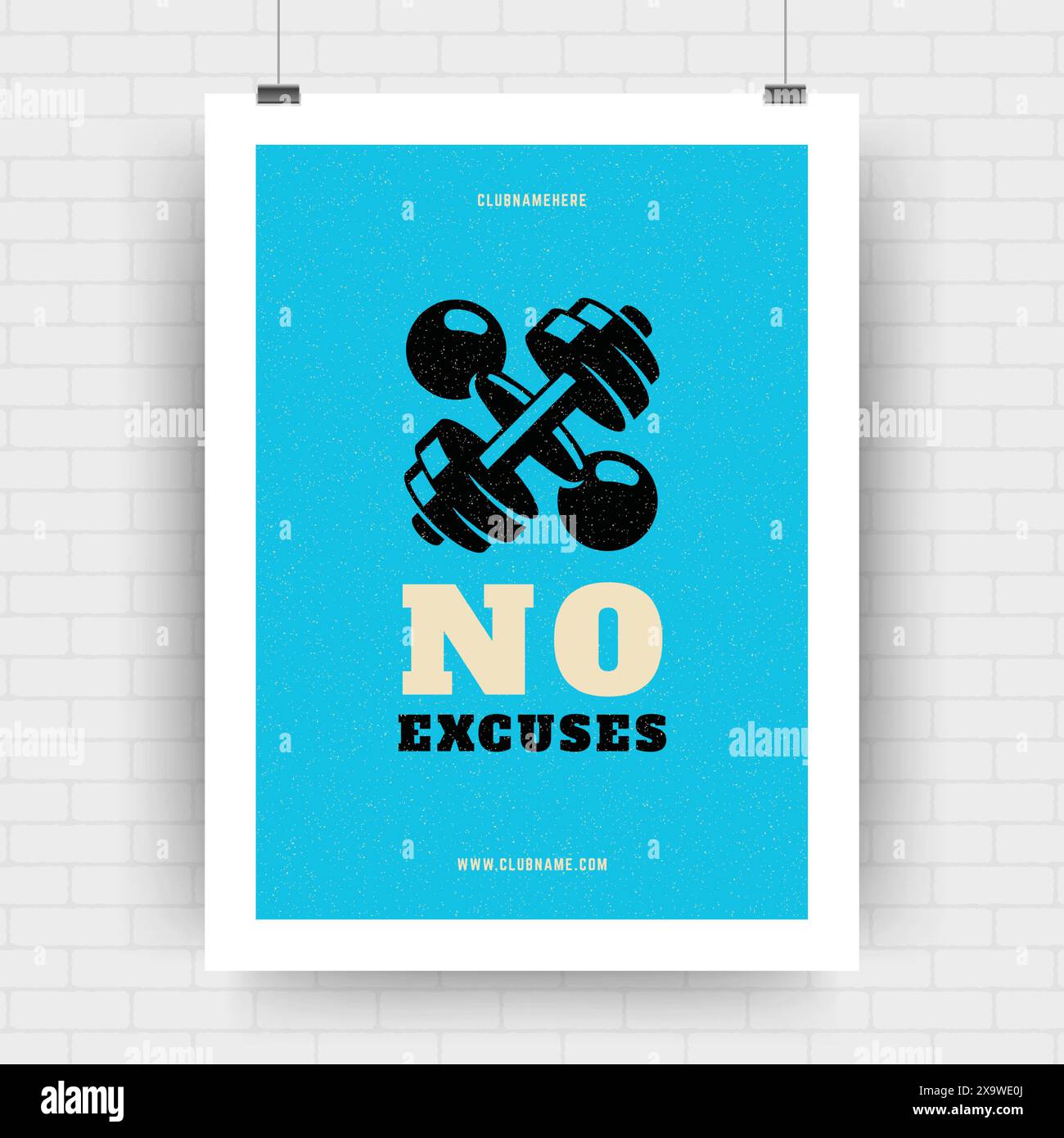 Fitness motivation poster retro typographic quote design template A4 ...