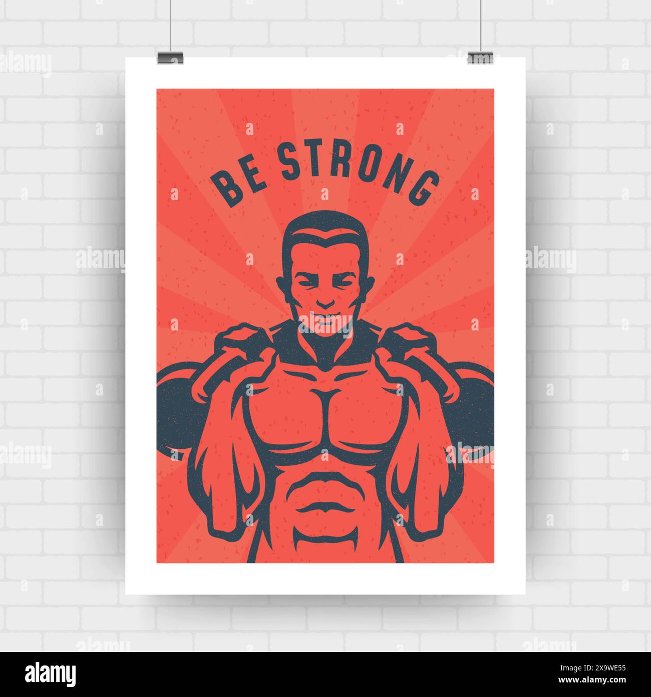 Fitness motivation poster retro typographic quote design template A4 ...