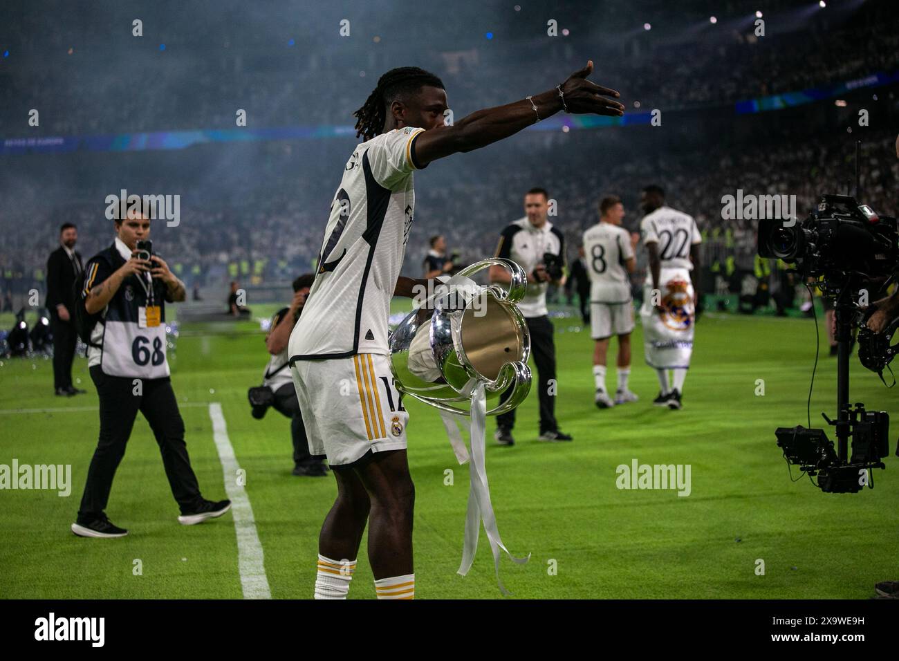Madrid, Spain. 02nd June, 2024. Eduardo Camavinga of Real Madrid walks ...