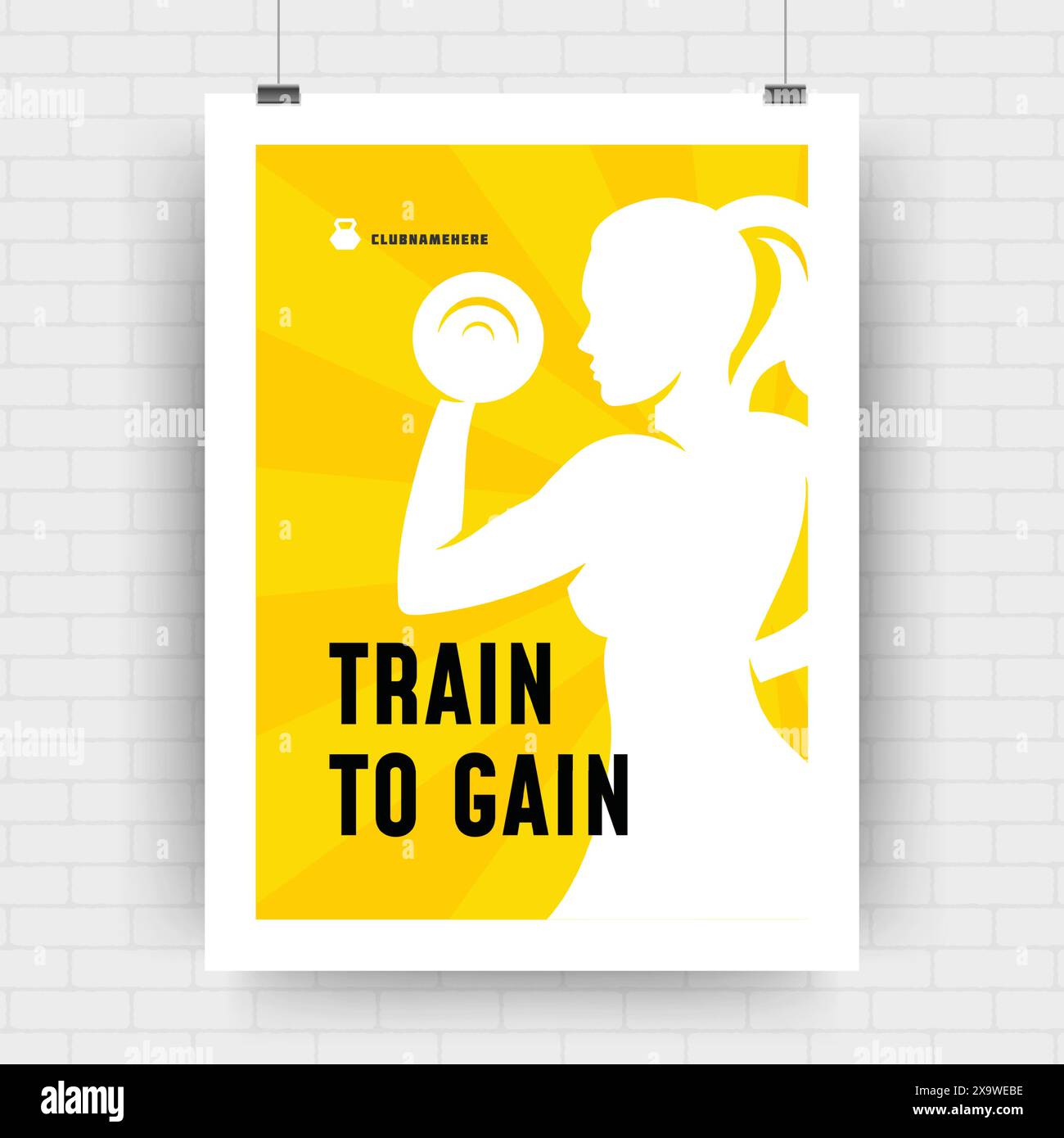 Fitness motivation poster retro typographic quote design template A4 ...
