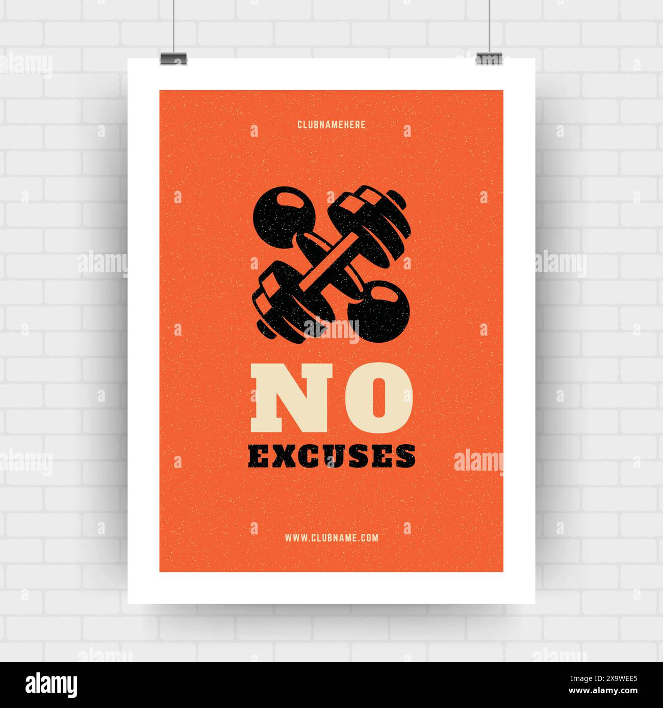 Fitness motivation poster retro typographic quote design template with ...