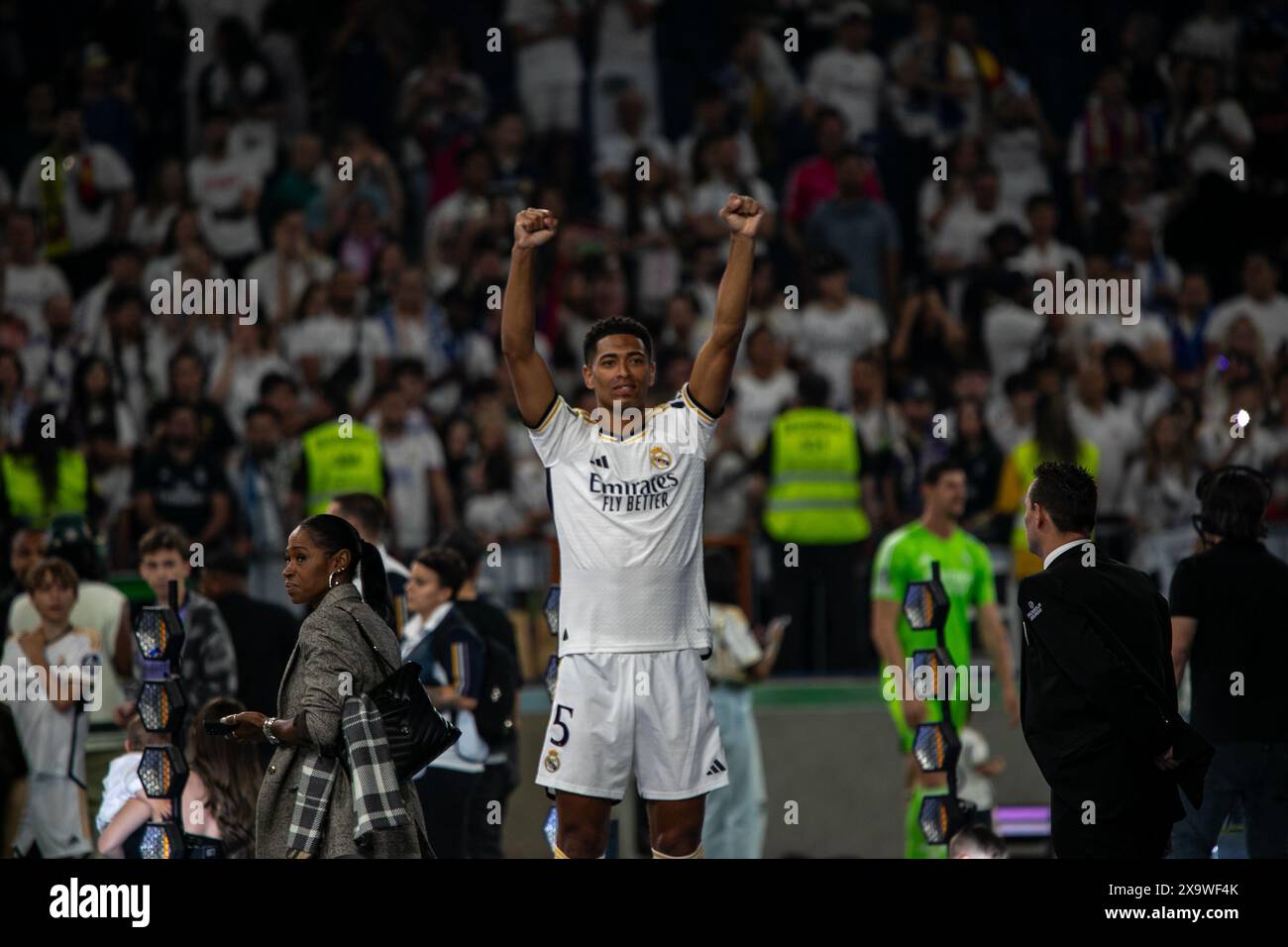 Madrid, Spain. 02nd June, 2024. Jude Bellingham of Real Madrid cheers ...