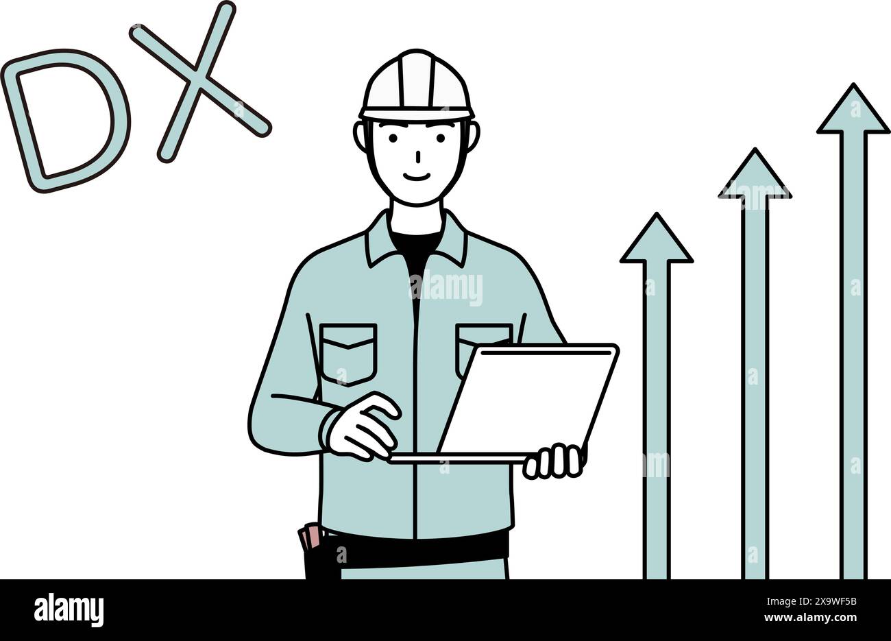 Image of DX, Man in helmet and workwear who has successfully improved ...