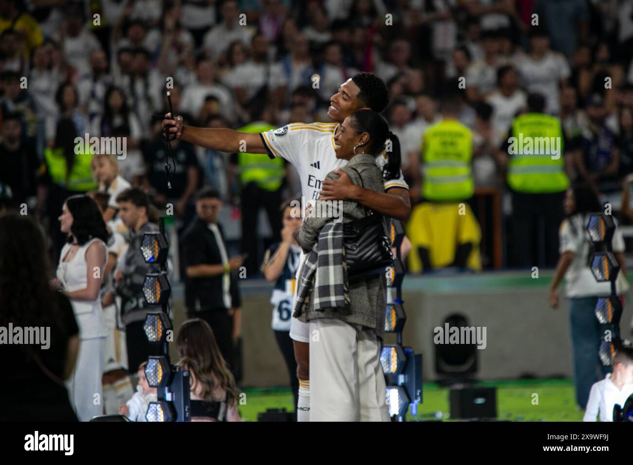 Madrid, Spain. 02nd June, 2024. Jude Bellingham of Real Madrid (L) with ...