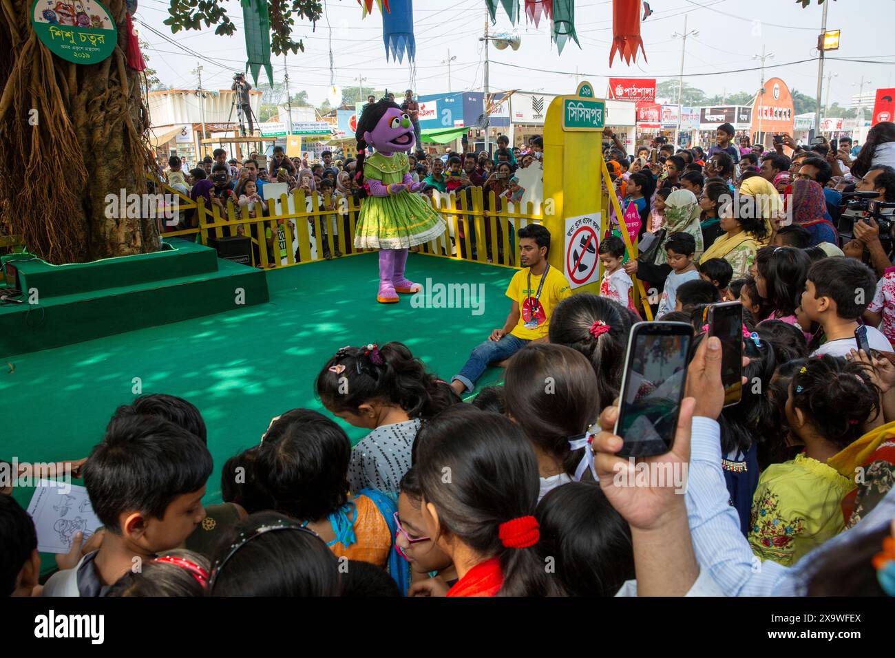 Hundreds of cheering children played with Halum, Ikri, Tuktuki and ...