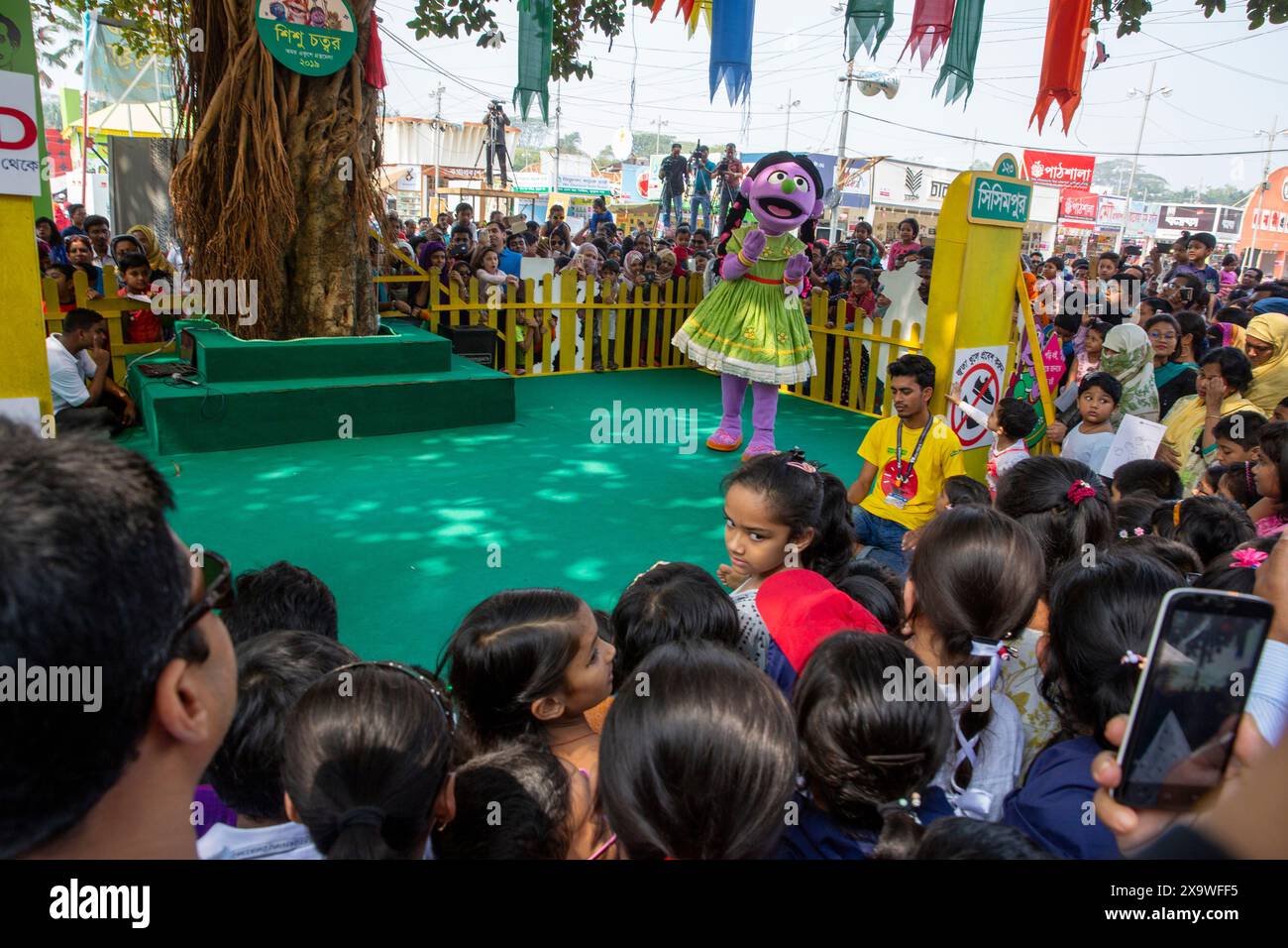 Hundreds of cheering children played with Halum, Ikri, Tuktuki and ...