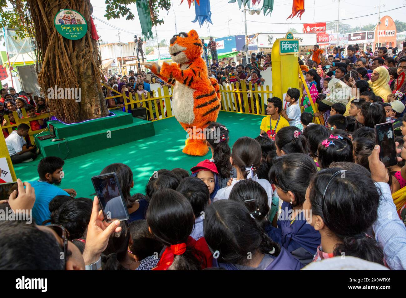 Hundreds of cheering children played with Halum, Ikri, Tuktuki and ...